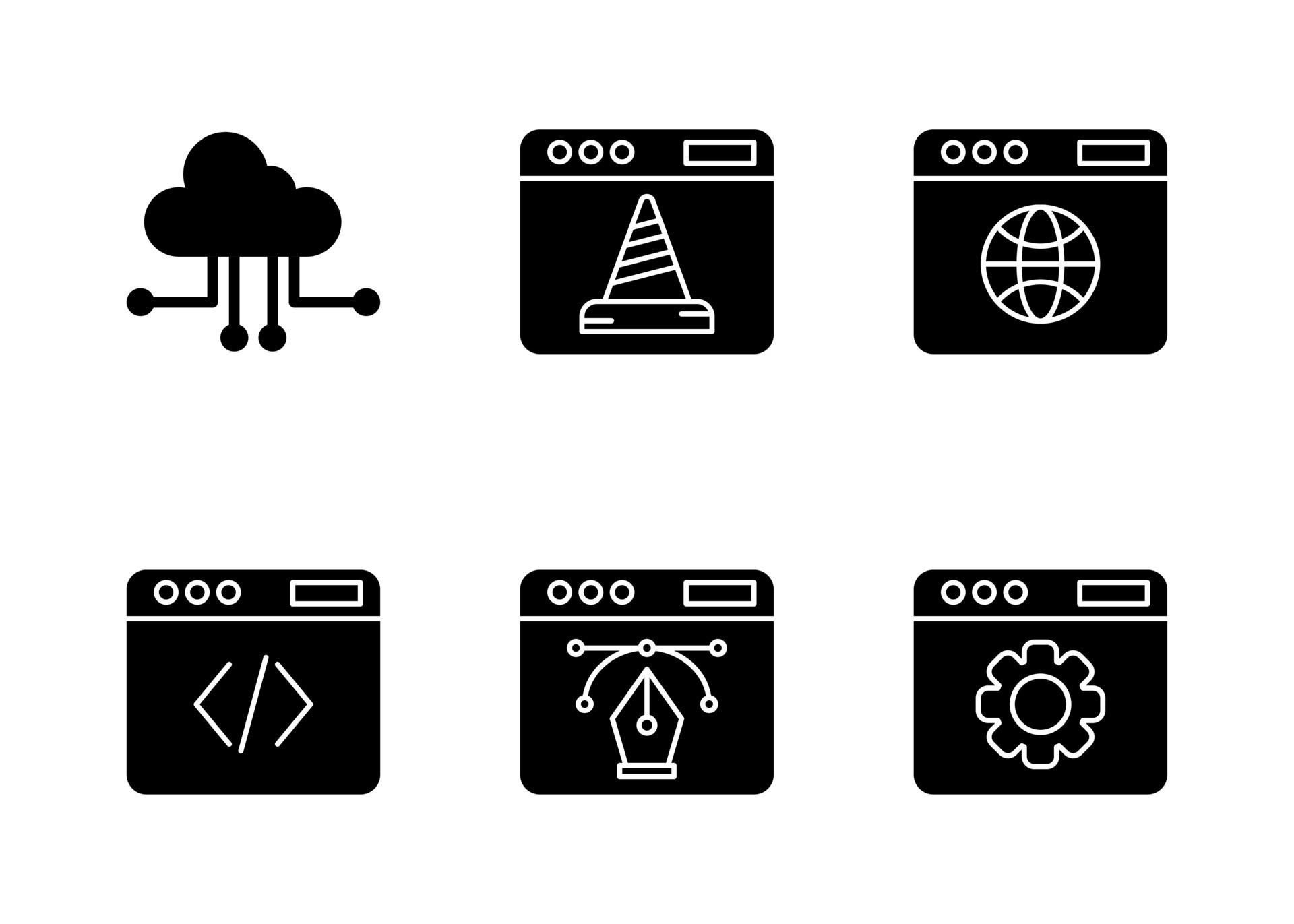 Web Development Vector Icon Set 17358169 Vector Art At Vecteezy