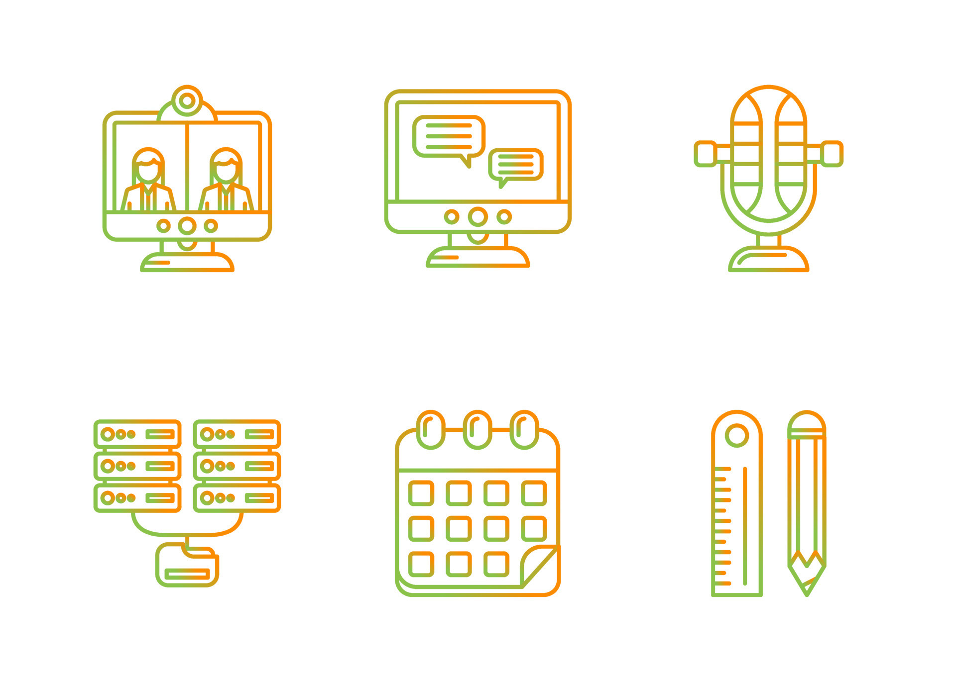 Unique Line Gradient Icon Set 17358418 Vector Art at Vecteezy