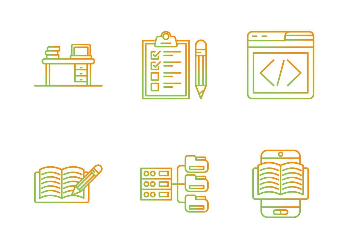 Learning Vector Icon Set 17358435 Vector Art at Vecteezy