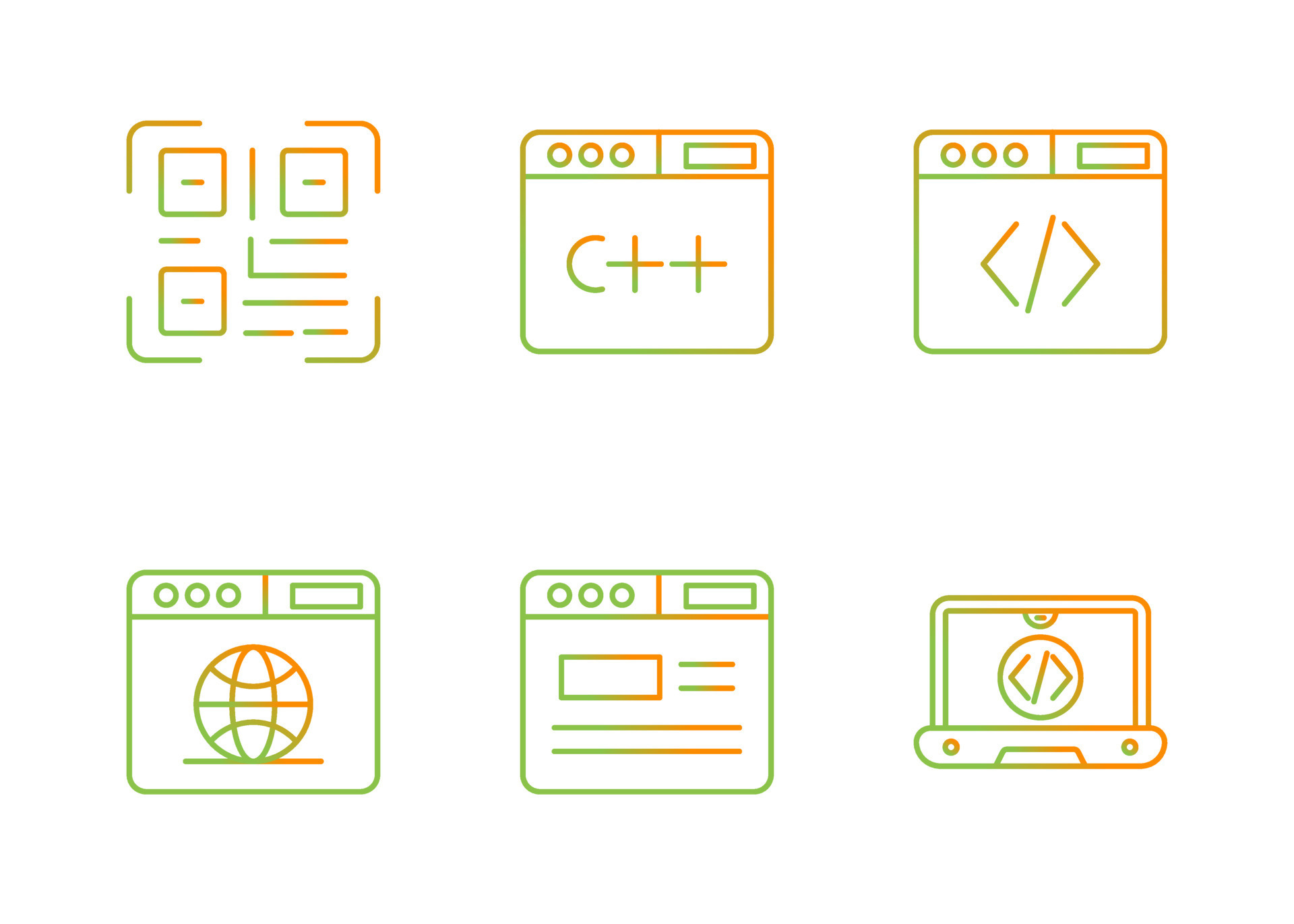 Coding Vector Icon Set 17358494 Vector Art At Vecteezy