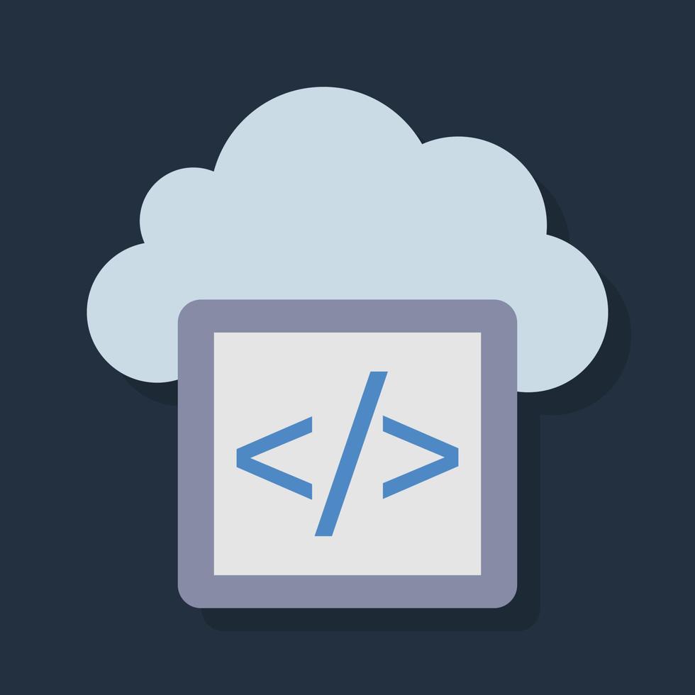 Cloud Coding Flat Color Icon 17358790 Vector Art At Vecteezy