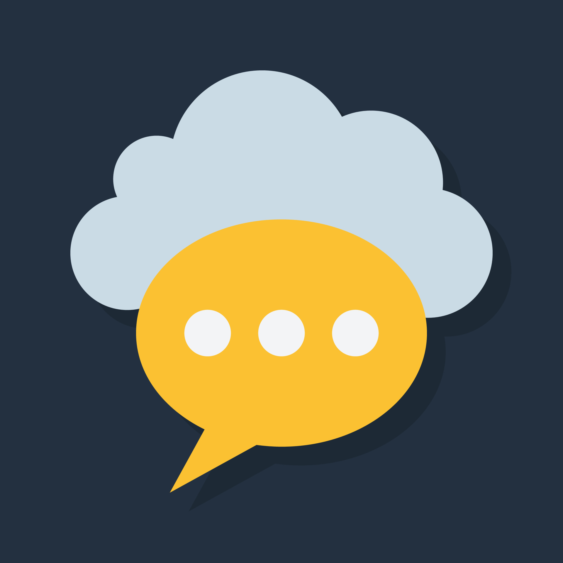 Cloud Message - Flat color icon. 17358822 Vector Art at Vecteezy