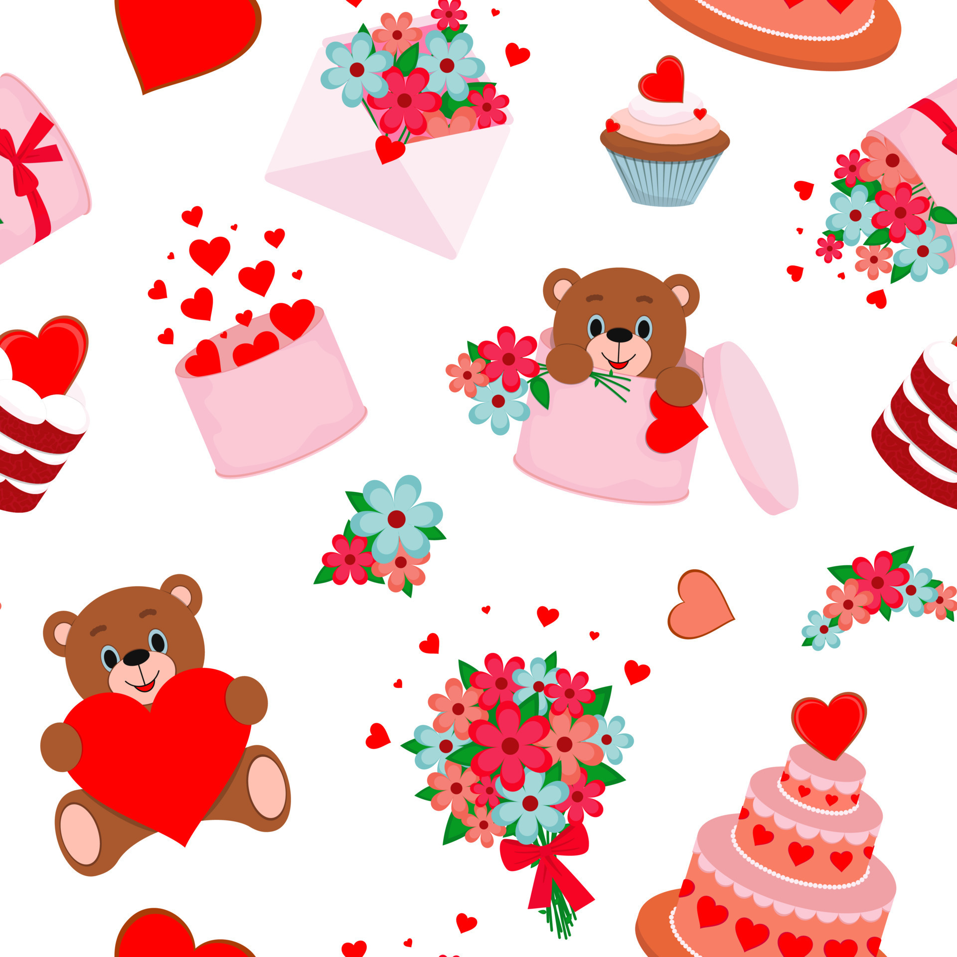 Vector seamless pattern. Holiday. Valentine's Day. Love. 17359342 ...