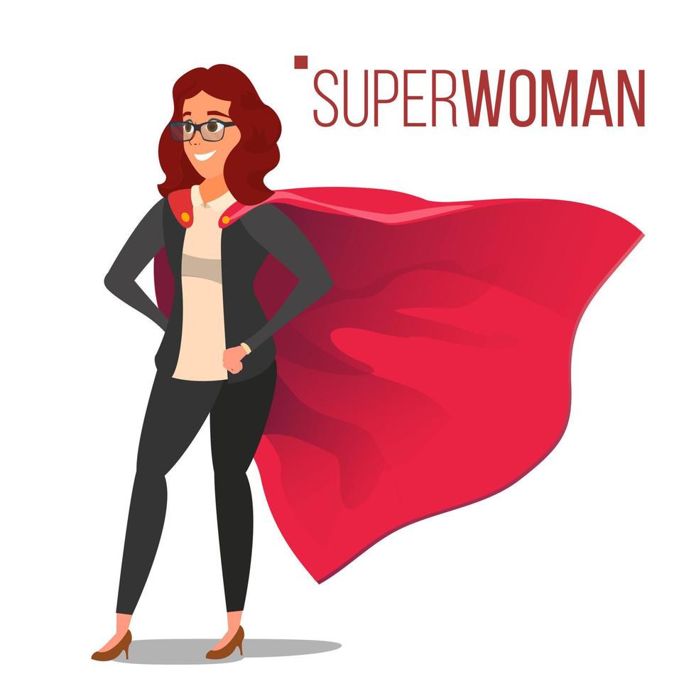 Superhero Businesswoman And Businessman Character Vector Red Cape