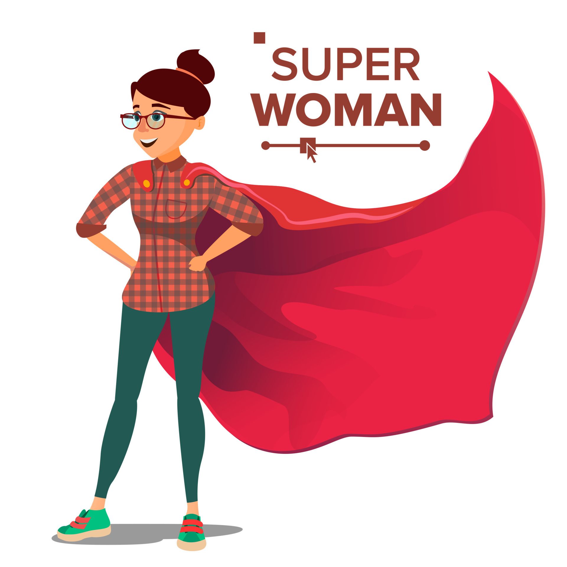 Superhero Business People Vector Successful Superhero Business Woman