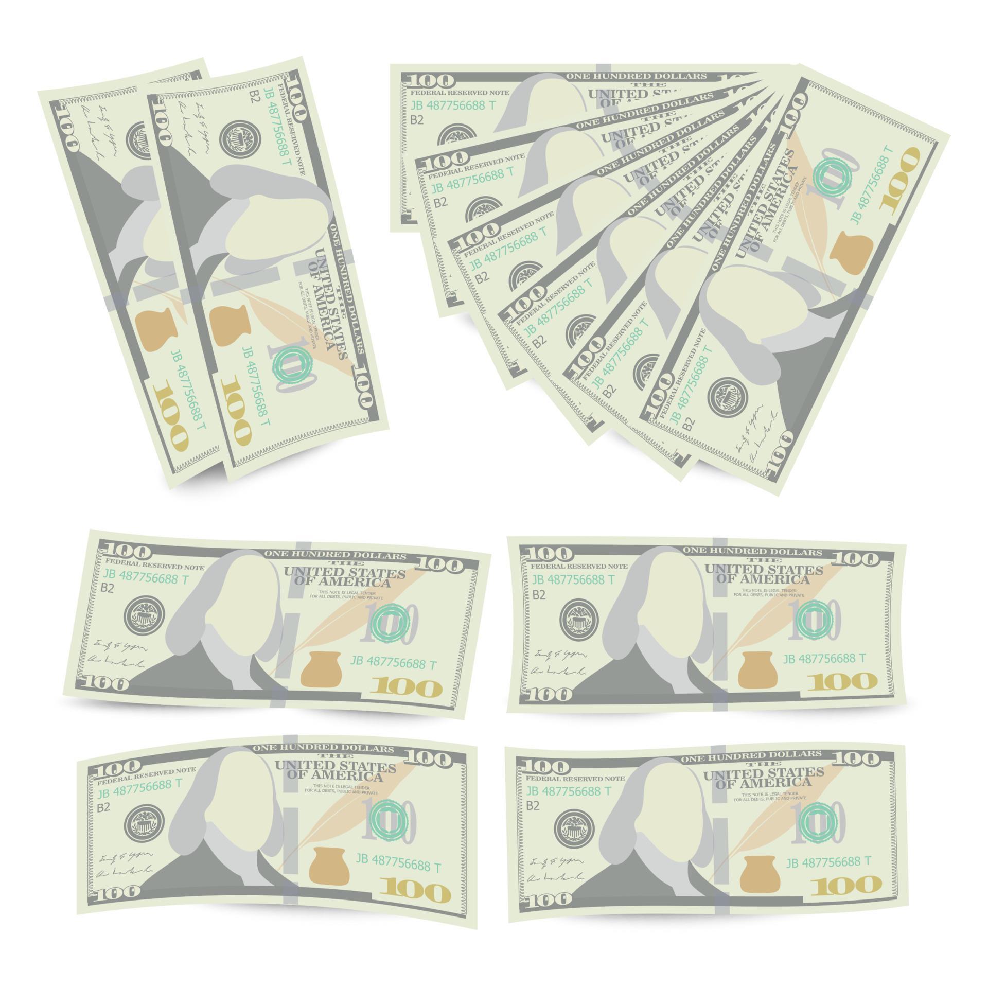 100 Dollars Banknote Stack Vector 17367623 Vector Art at Vecteezy