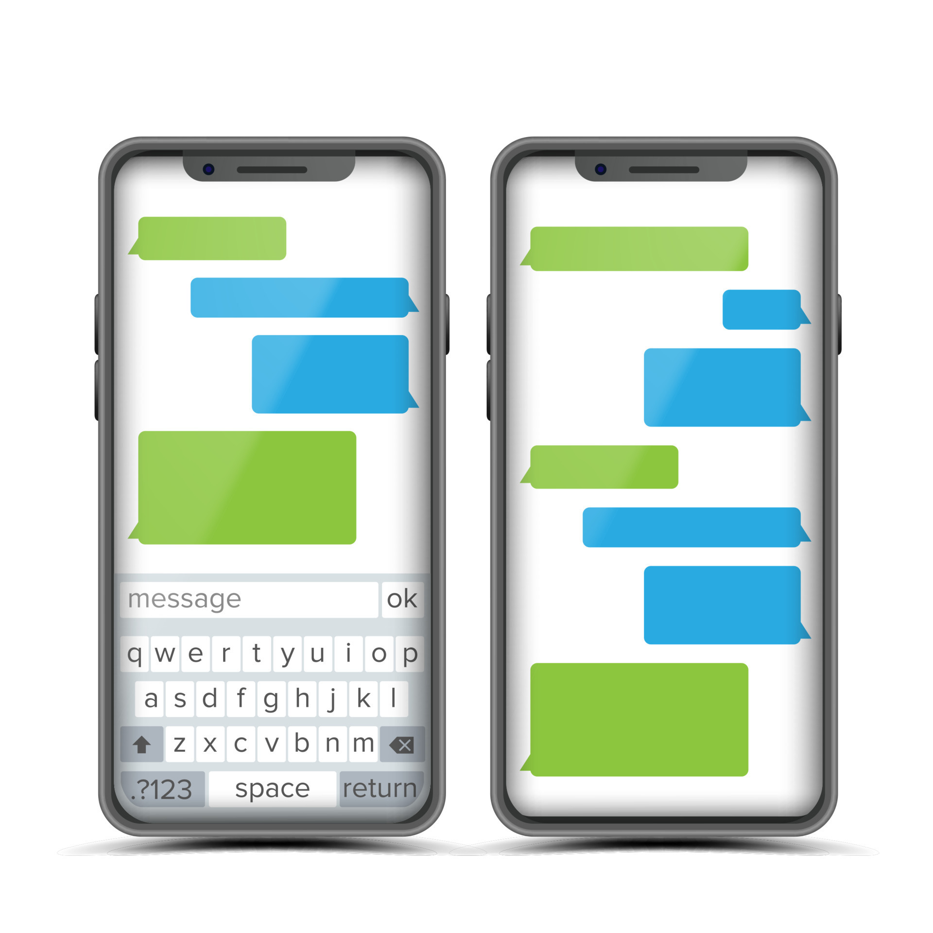 Social Messenger Vector. Speech Bubbles Constructor. Realistic Modern ...