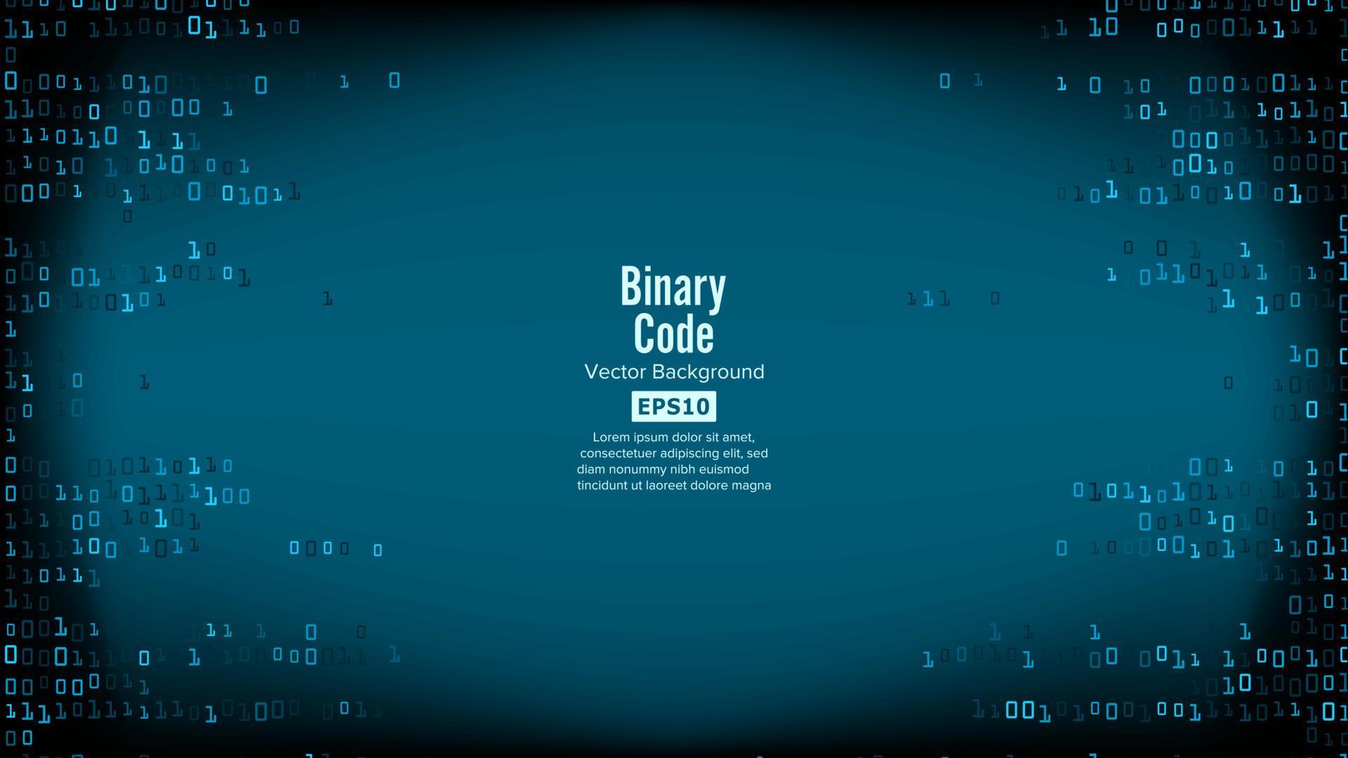 Binary Code Background Vector High Tech Matrix Background With Digits