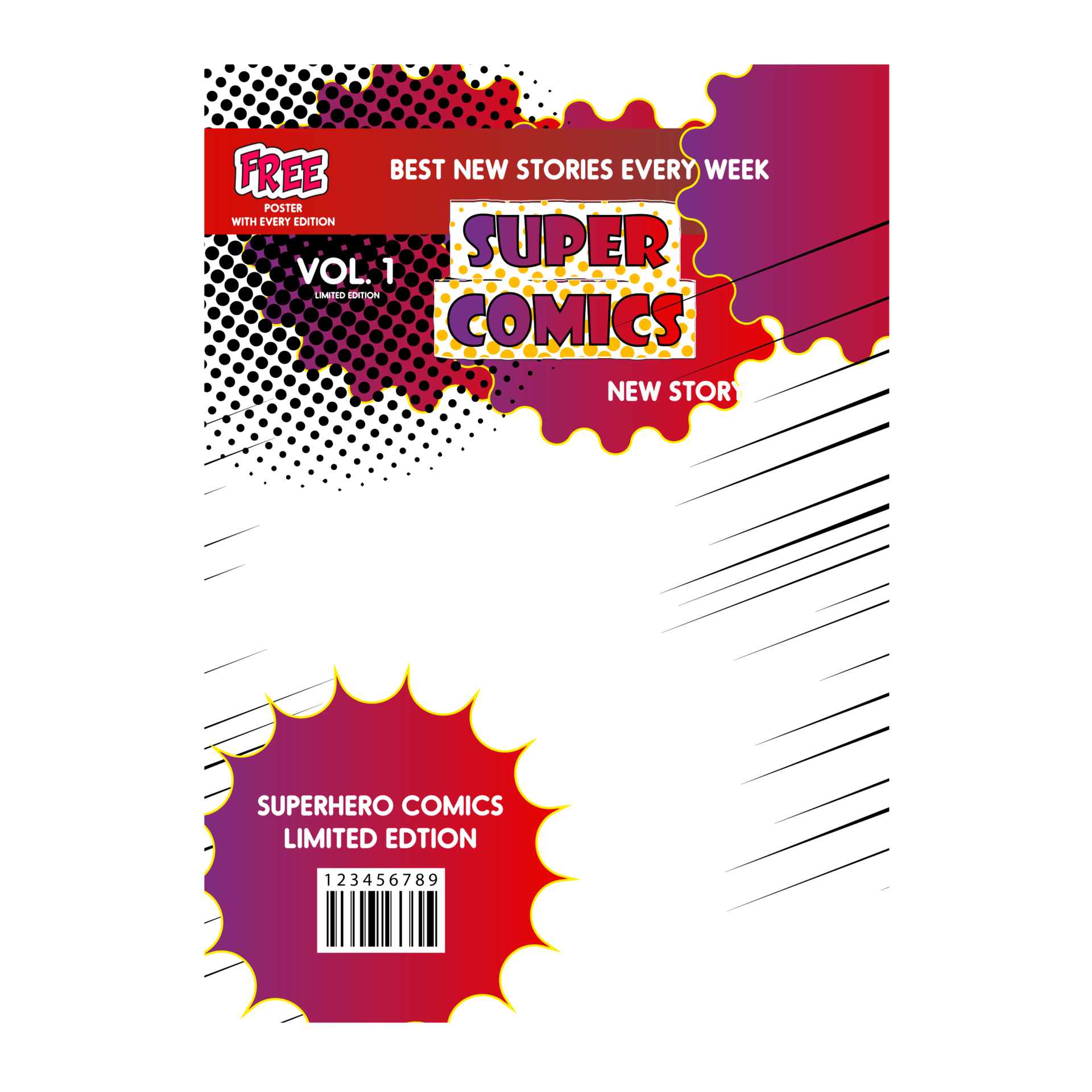Comic Book Cover Template Design 17374854 Png