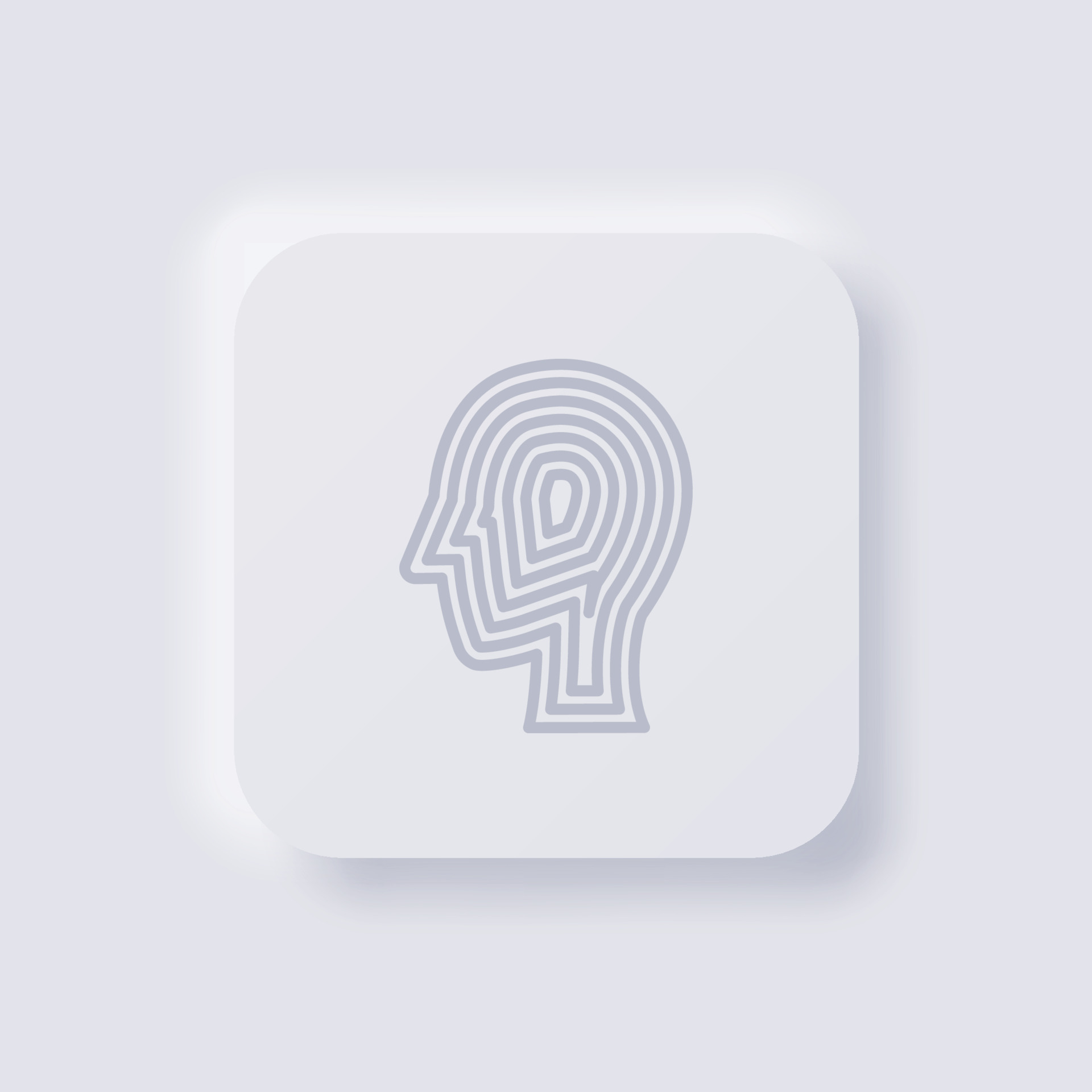 Head Overlap Stroke Line Icon White Neumorphism Soft Ui Design For Web Design Application Ui