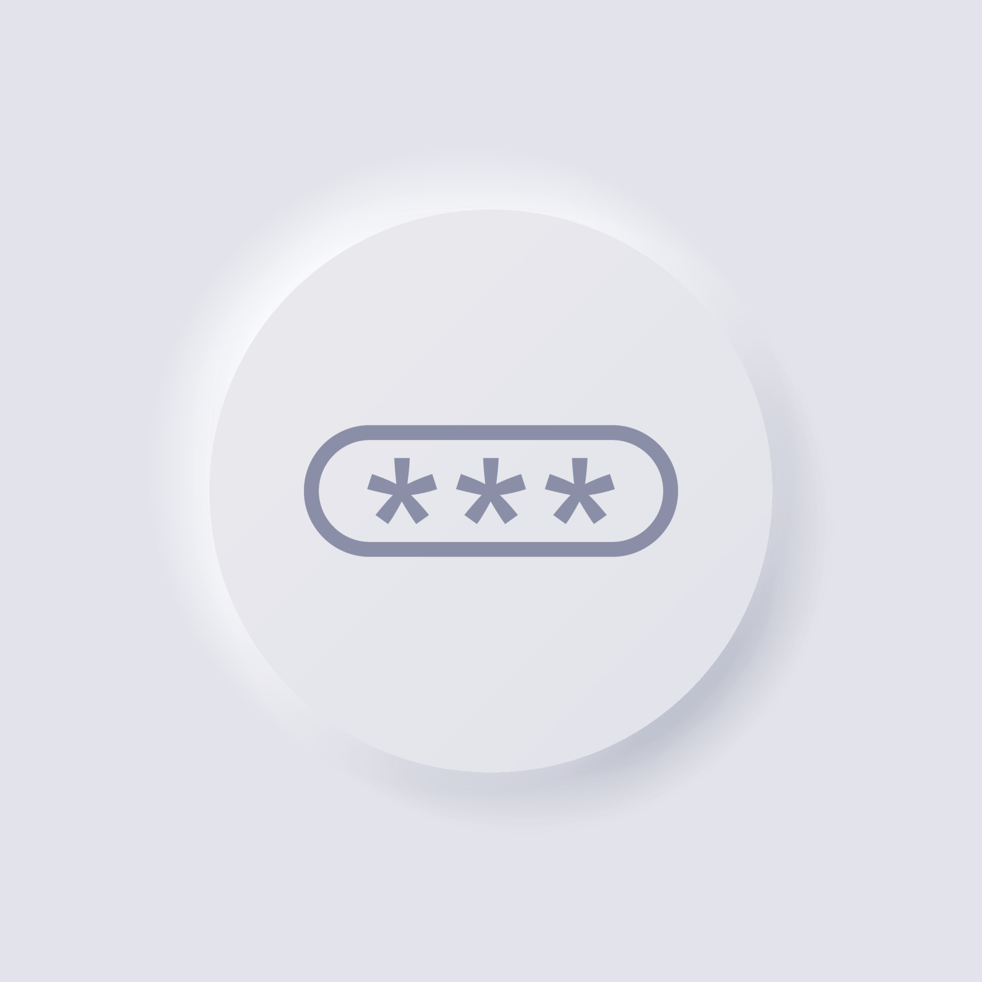 Password asterisk field box icon, White Neumorphism soft UI Design for Web design, Application ...
