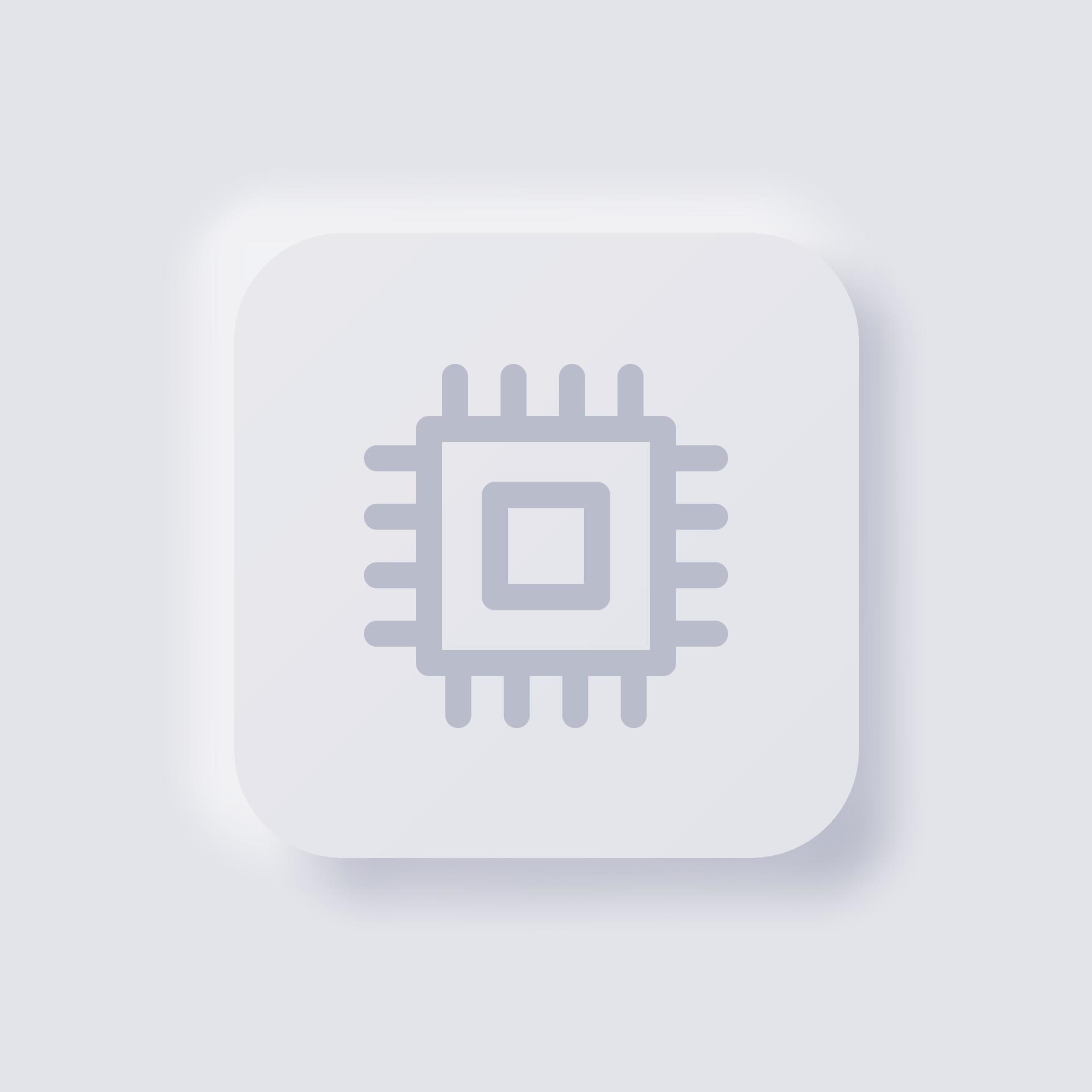 CPU icon, White Neumorphism soft UI Design for Web design, Application UI and more, Button ...