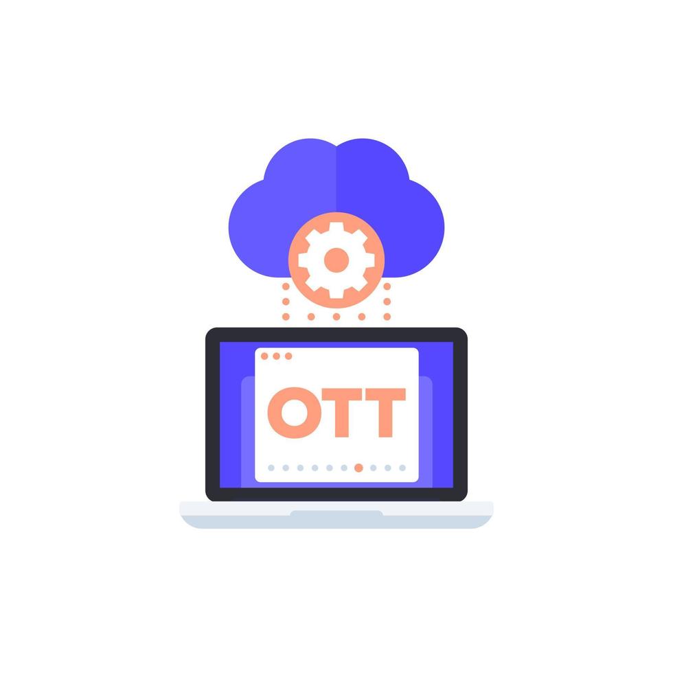 OTT media service vector icon with laptop and cloud 17377063 Vector Art at Vecteezy