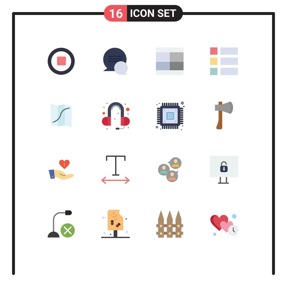 Stock Vector Icon Pack of 16 Line Signs and Symbols for navigation map ...