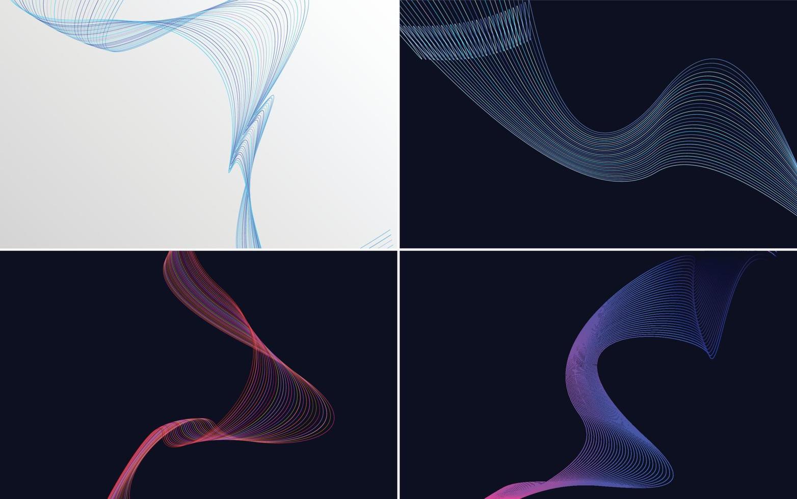 Collection of geometric minimal lines pattern set 17383650 Vector Art ...