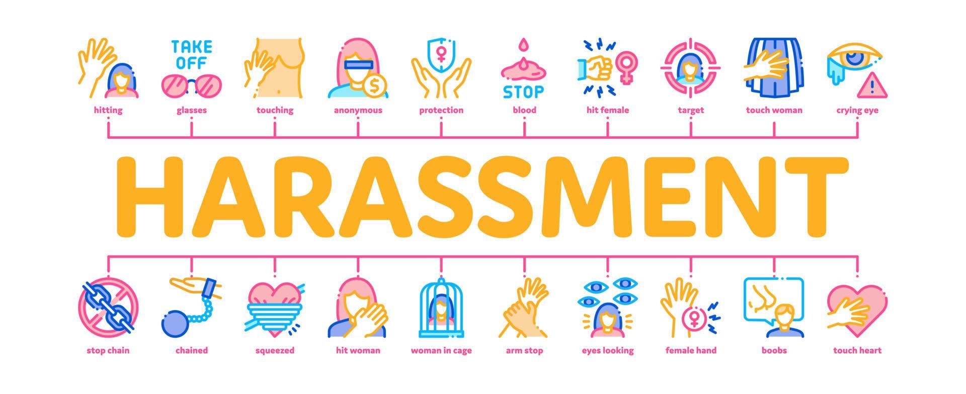 Sexual Harassment Minimal Infographic Banner Vector 17383843 Vector Art
