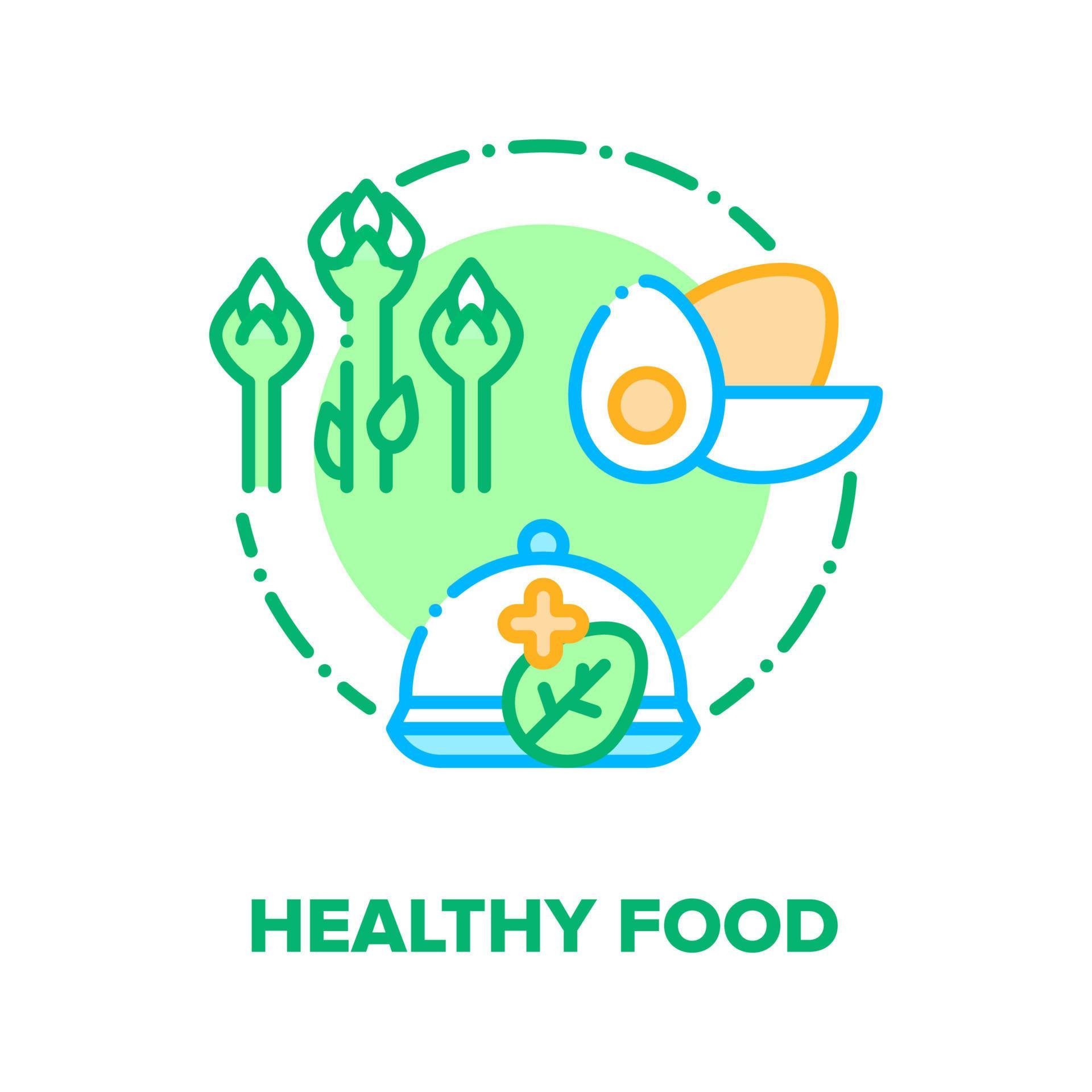 Healthy Food Vector Concept Color Illustration flat 17383938 Vector Art ...