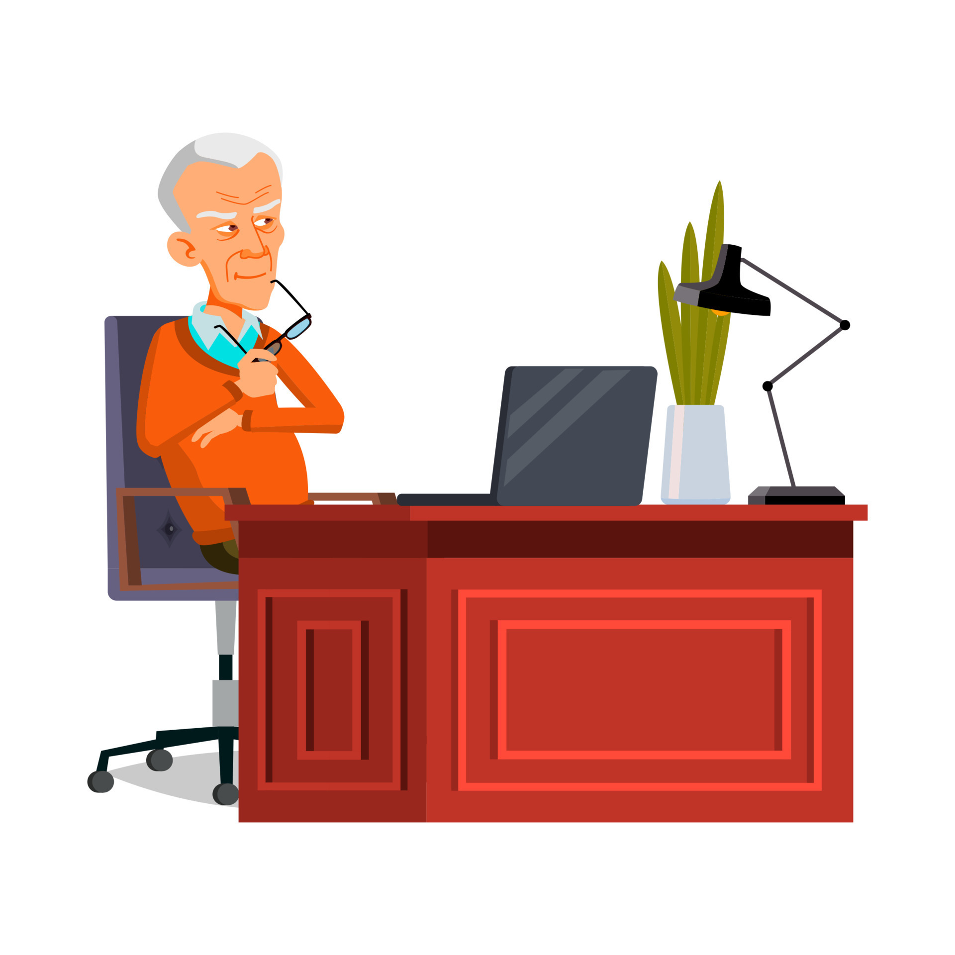 Thinking Old Man Person Vector 17385342 Vector Art At Vecteezy