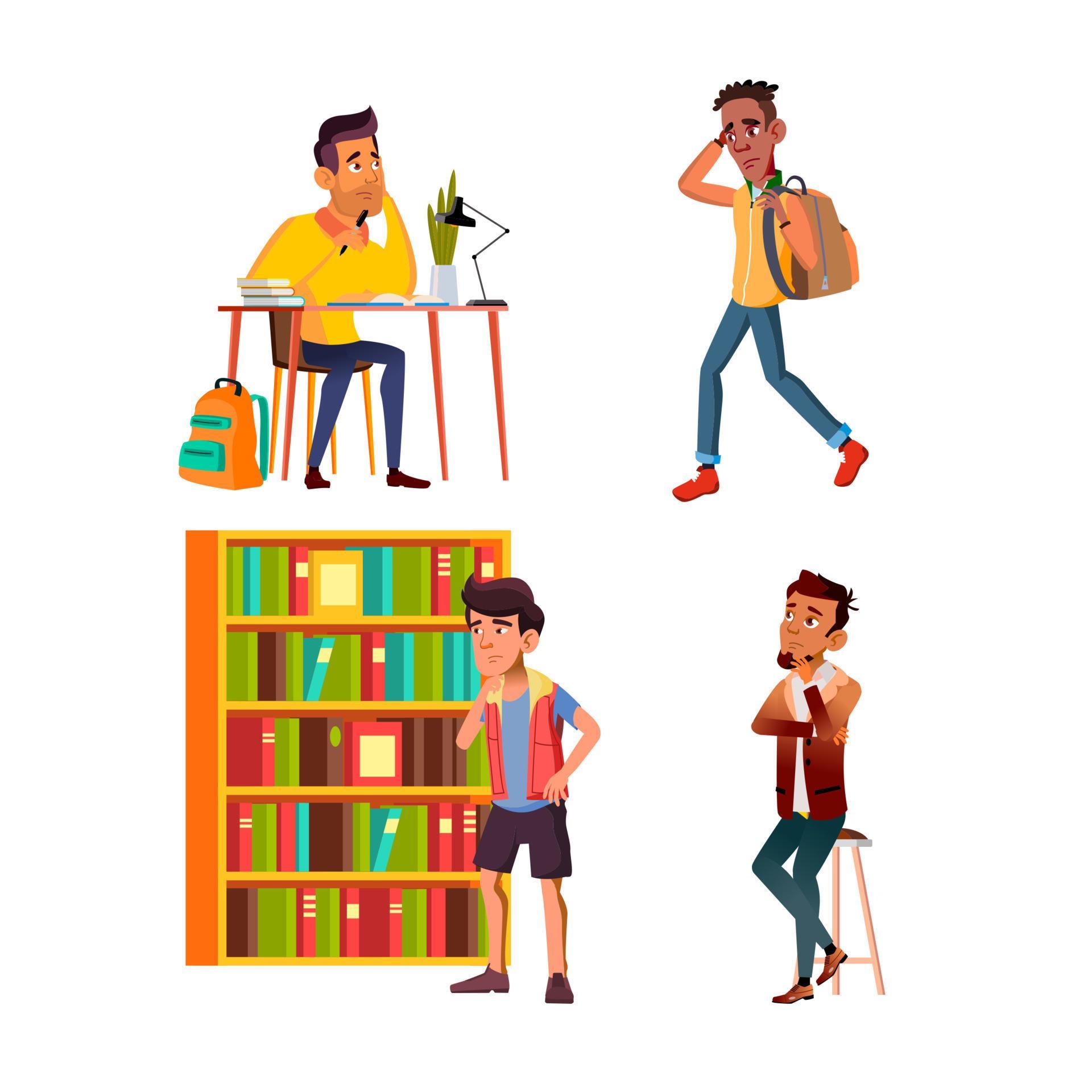 Thinking Student For Solve Problem Set Vector 17386022 Vector Art at ...