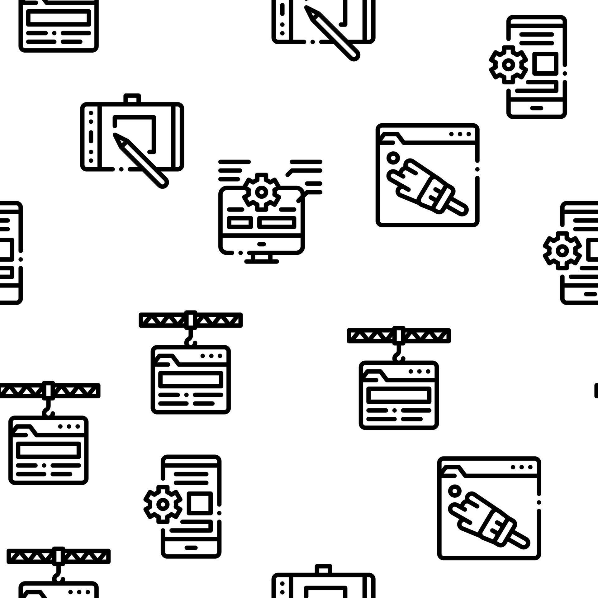 Front End Development Seamless Pattern Vector 17388410 Vector Art At Vecteezy