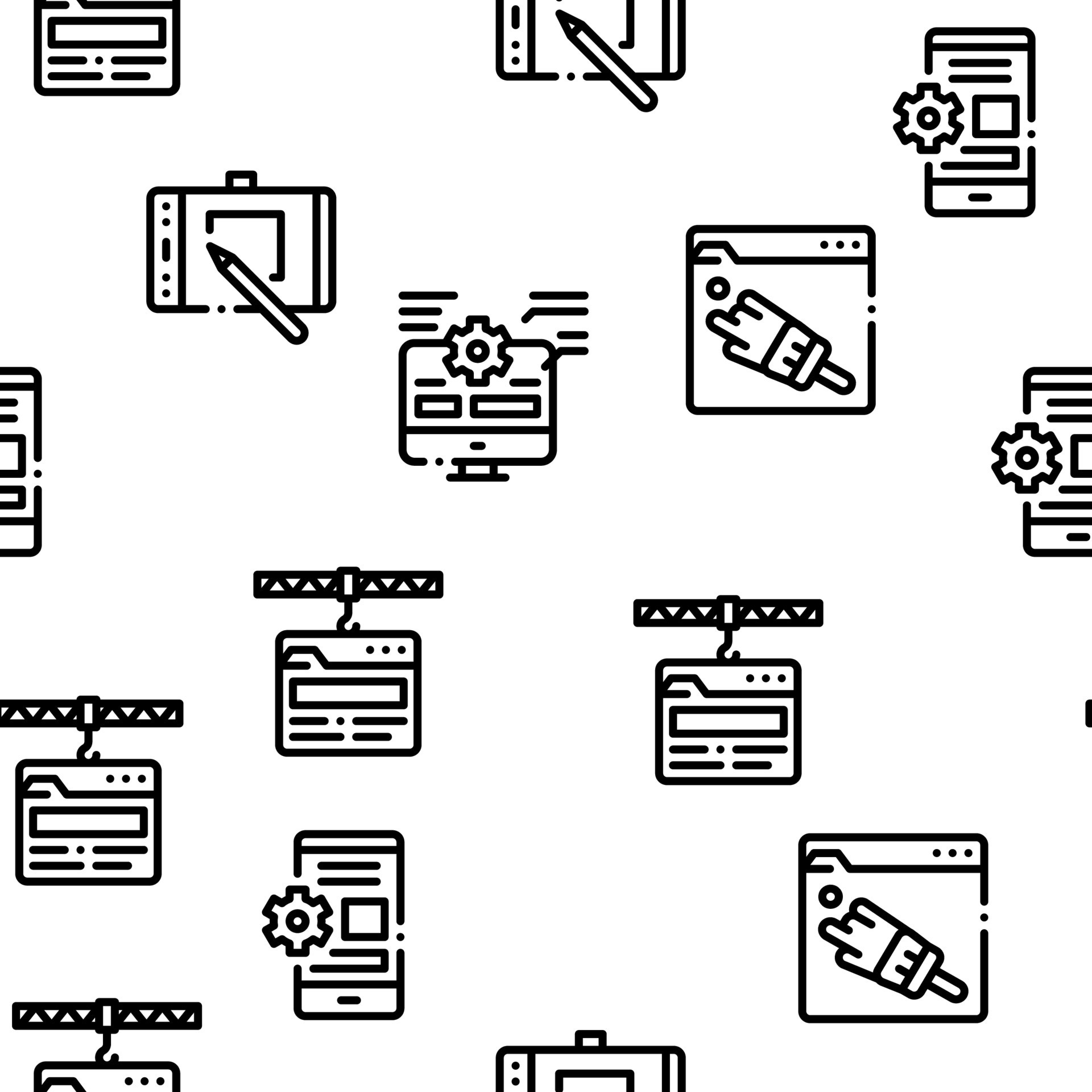 Front End Development Seamless Pattern Vector 17388410 Vector Art At Vecteezy