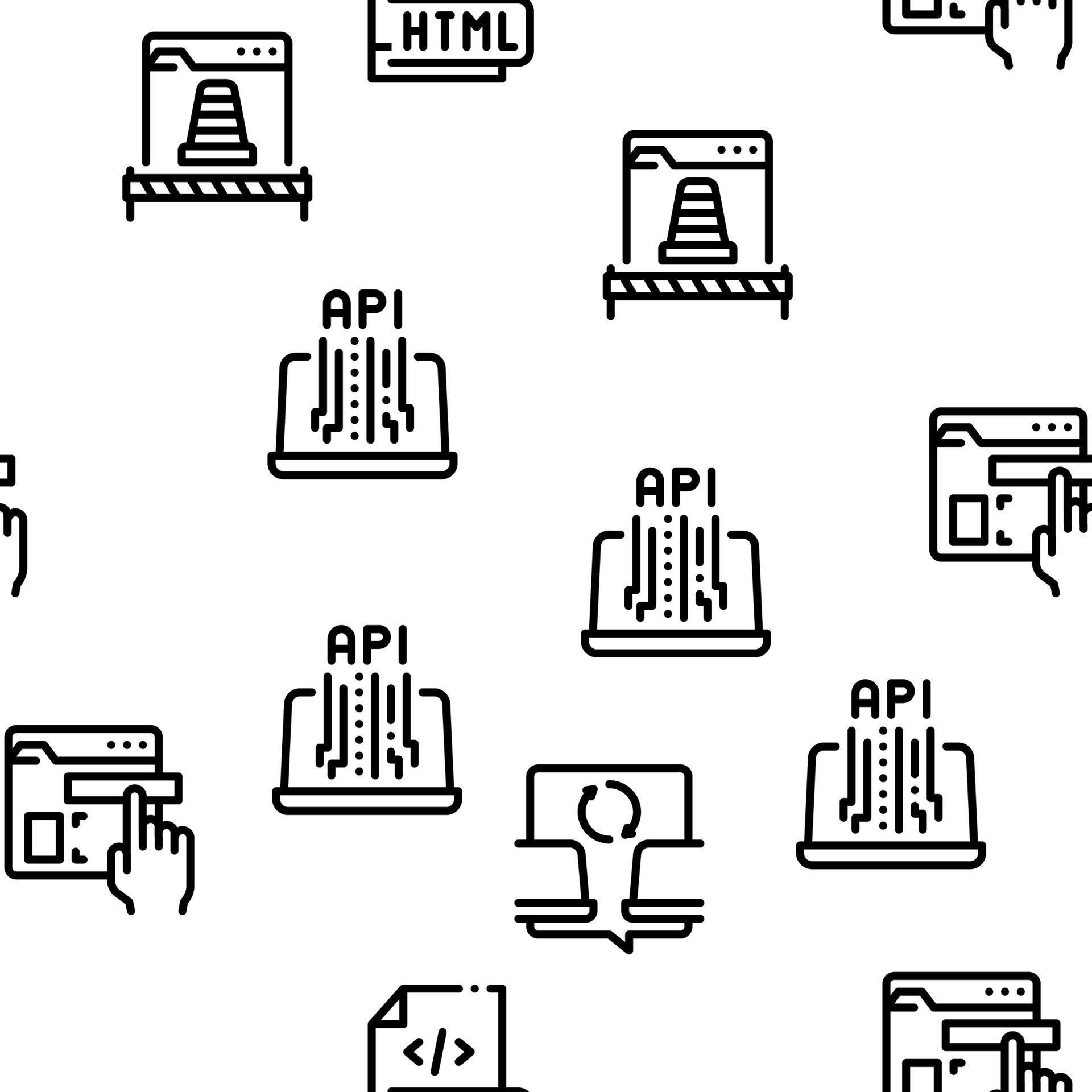 Front End Development Seamless Pattern Vector 17388533 Vector Art At Vecteezy