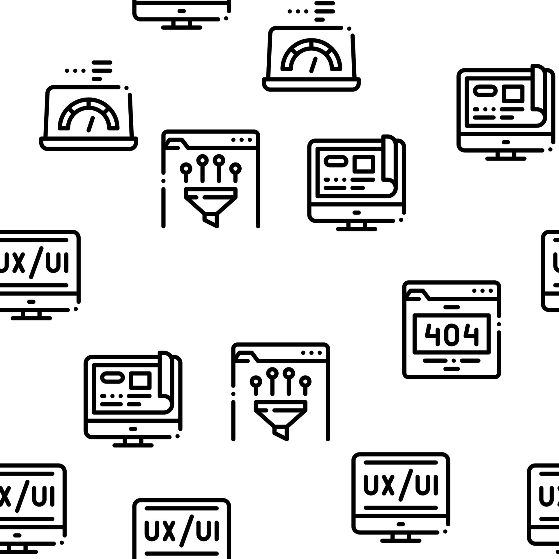 Web Design Development Seamless Pattern Vector 17388545 Vector Art At Vecteezy