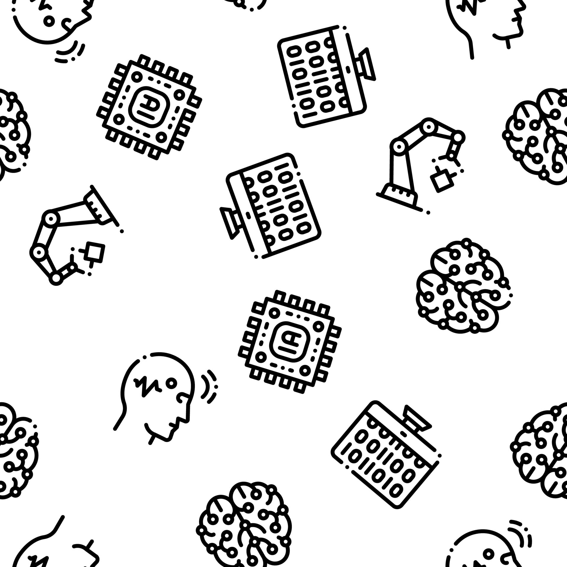 Artificial Intelligence Seamless Pattern Vector 17388802 Vector Art at ...