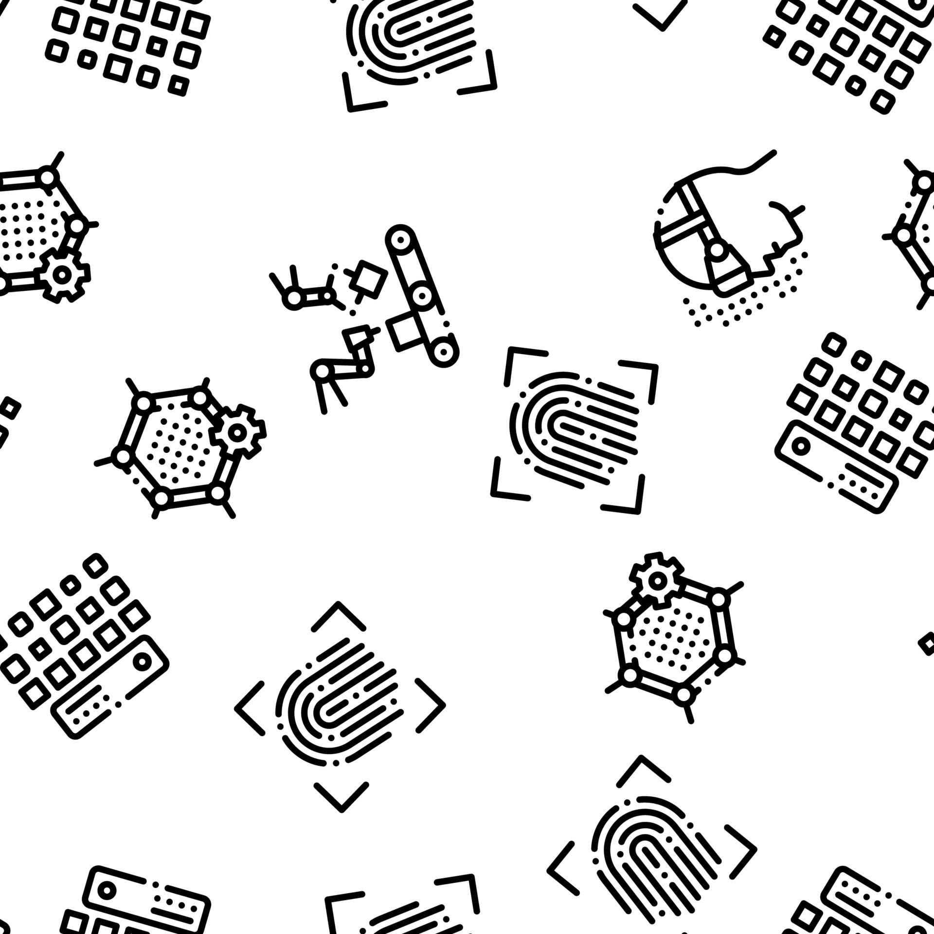 Artificial Intelligence Seamless Pattern Vector 17388814 Vector Art at ...