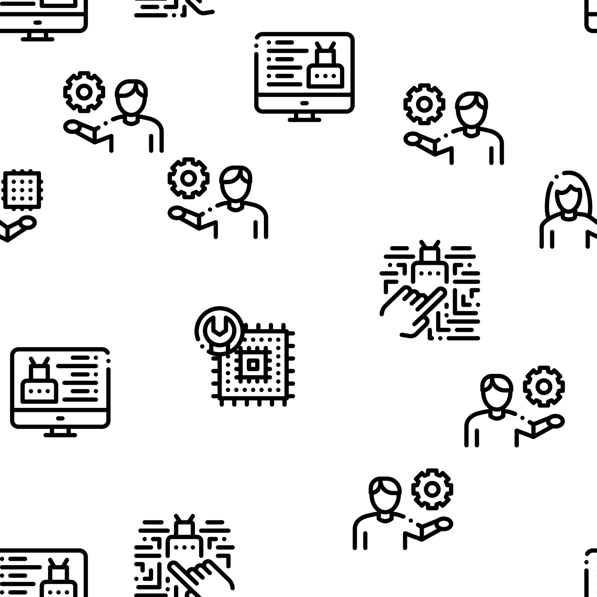 Robotics Master Seamless Pattern Vector 17389607 Vector Art at Vecteezy