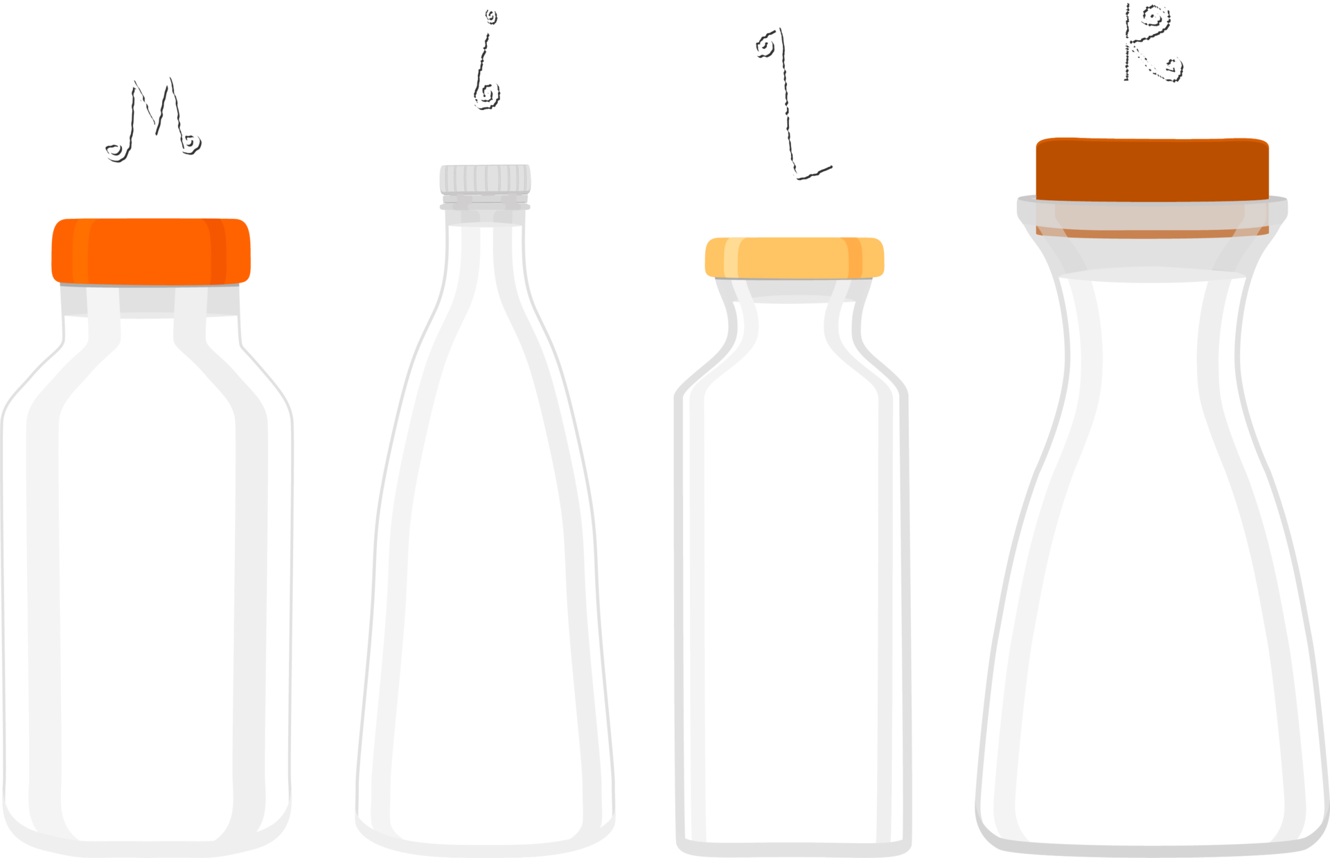 big set different types chilled milk 17391433 PNG