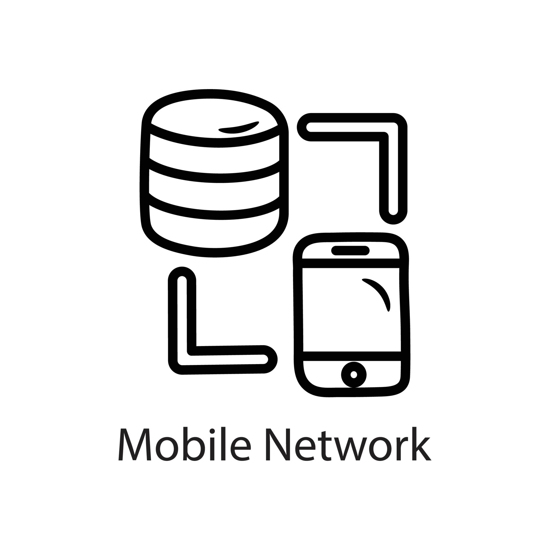 Mobile Network Outline Icon Design Illustration Data Symbol On White Background Eps 10 File