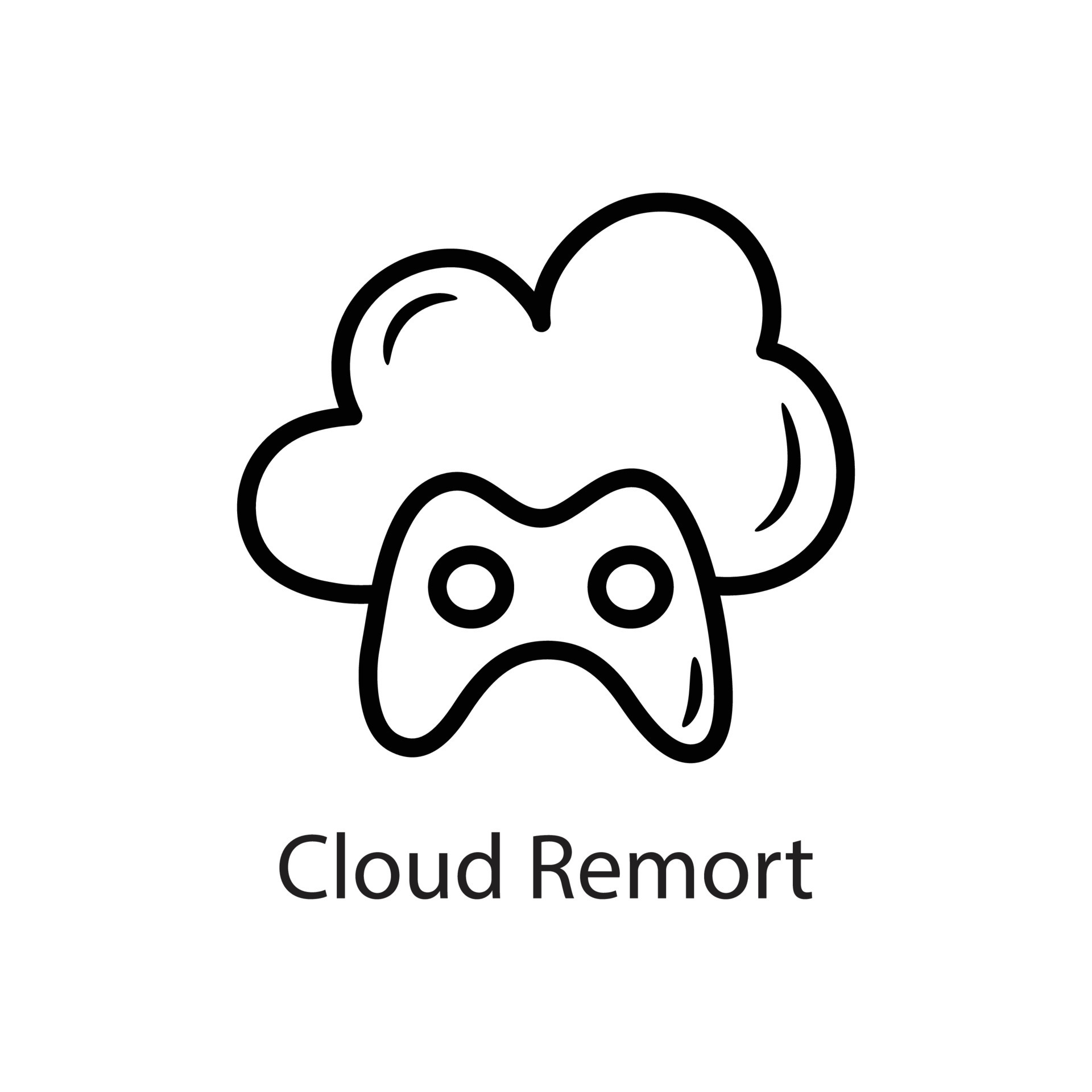 Cloud Remote Outline Icon Design Illustration Data Symbol On White Background Eps 10 File