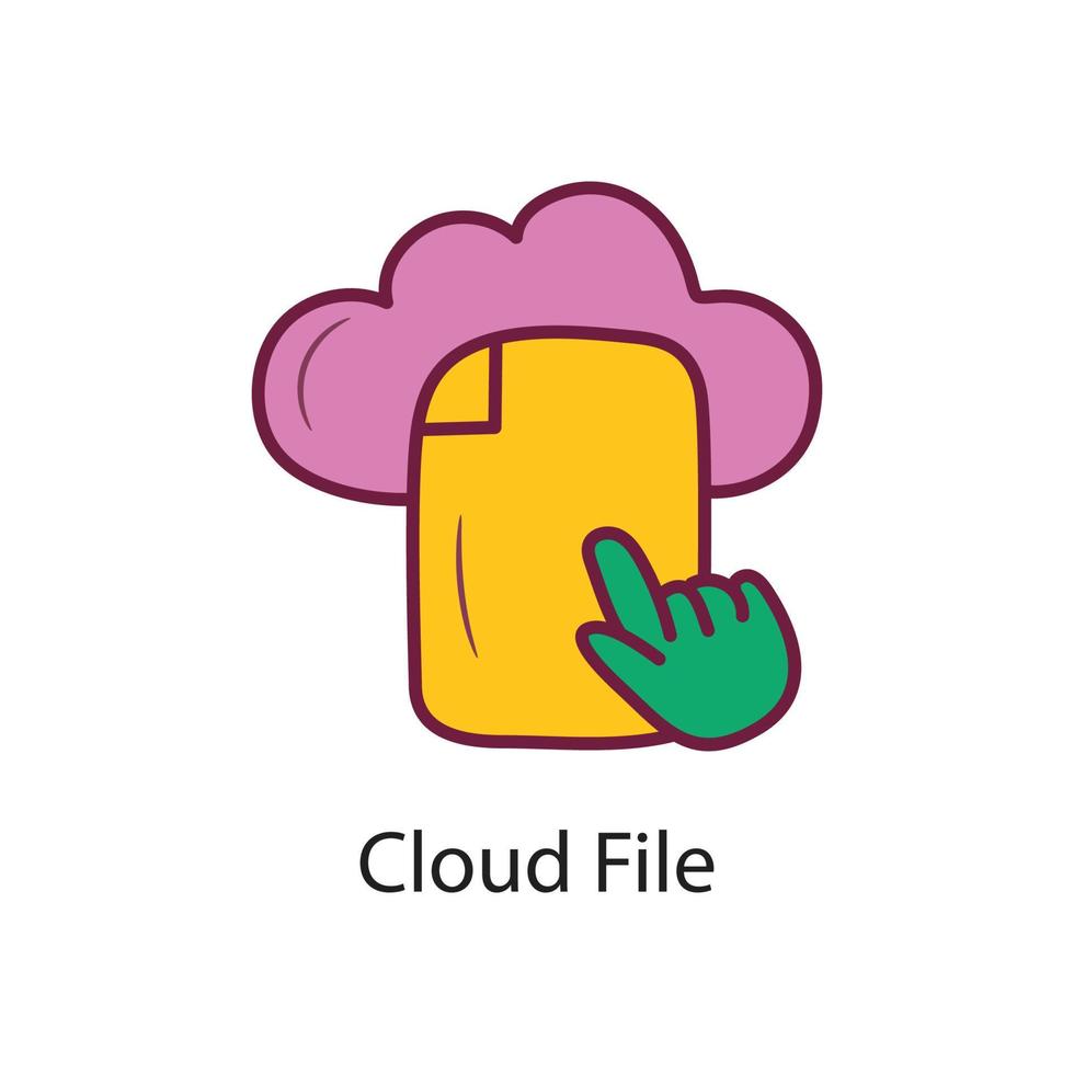 Cloud File Filled Outline Icon Design Illustration Data Symbol On