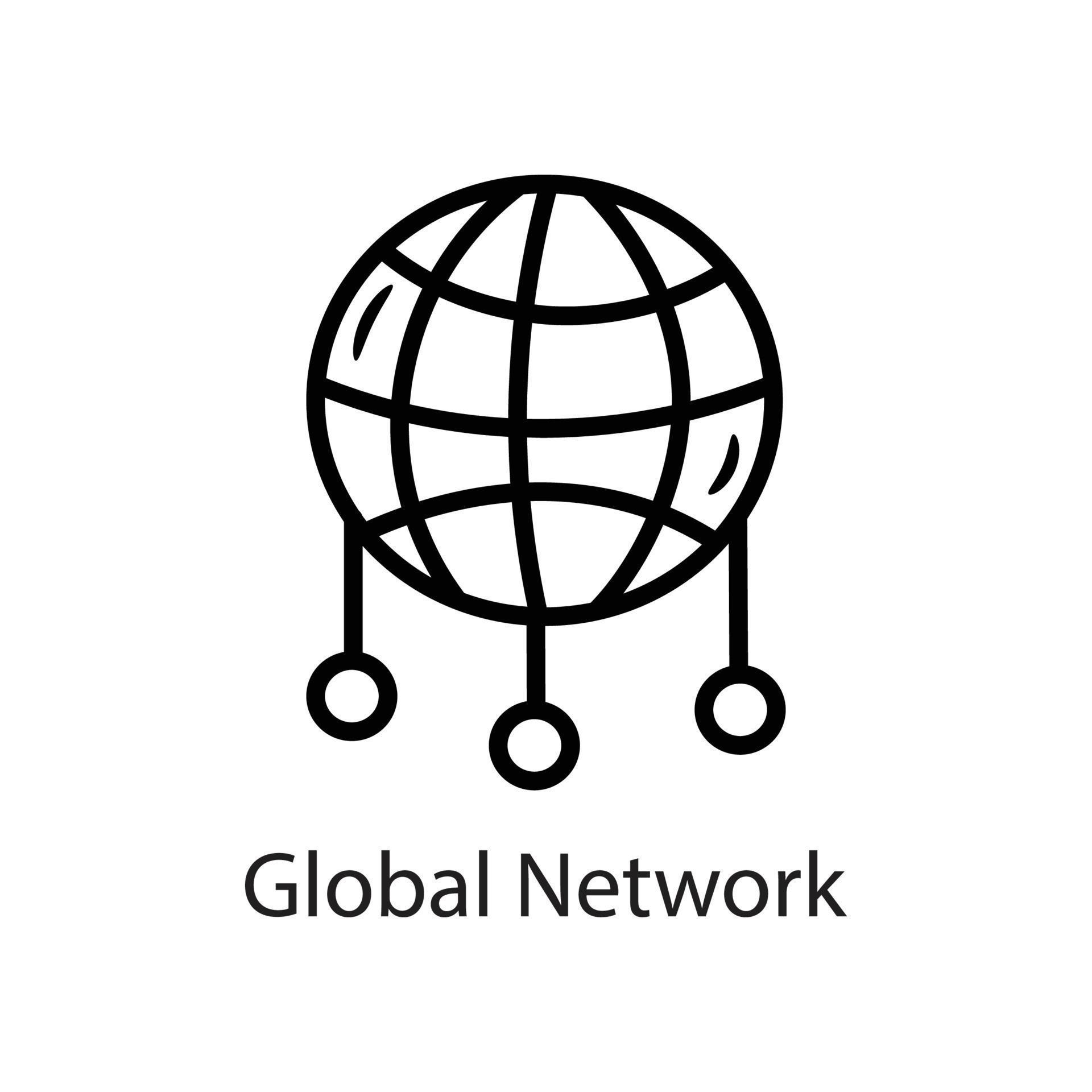 Global Network Outline Icon Design illustration. Data Symbol on White background EPS 10 File ...