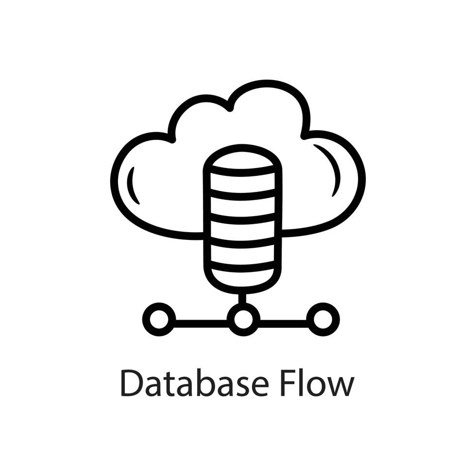 Database Flow Outline Icon Design illustration. Data Symbol on White ...