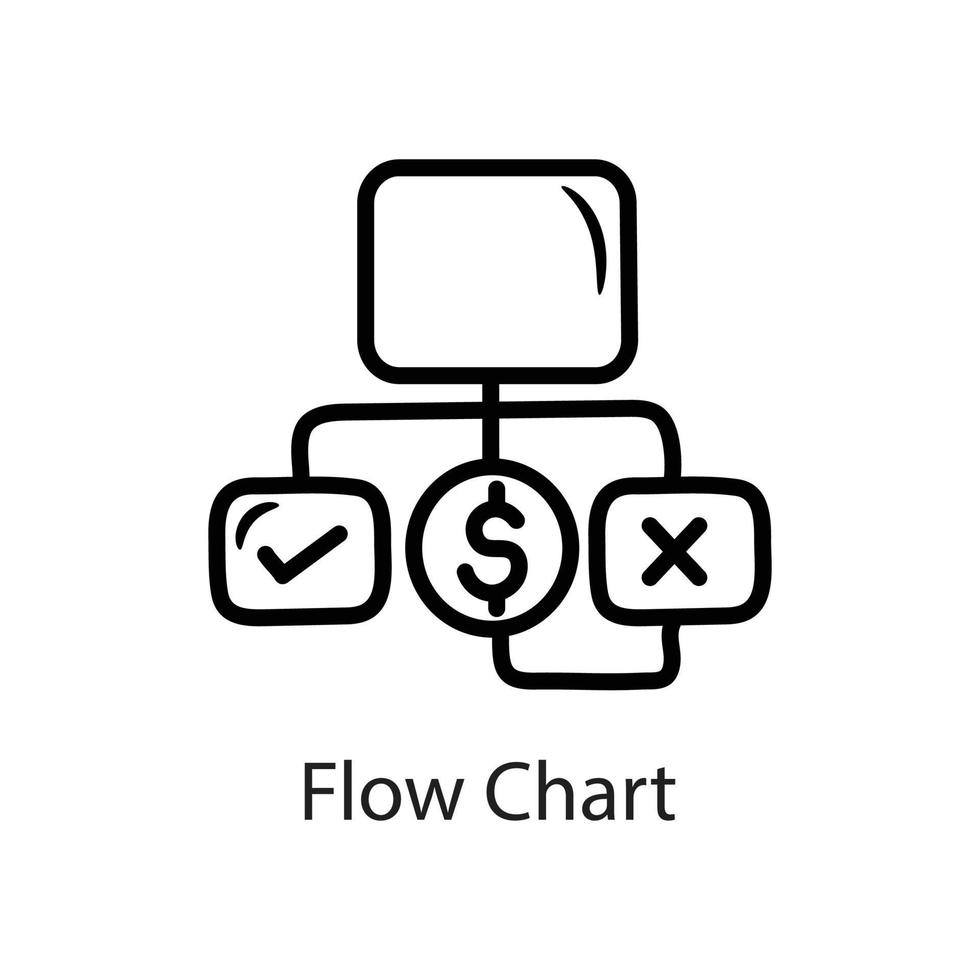 Flow Chart Outline Icon Design illustration. Data Symbol on White ...