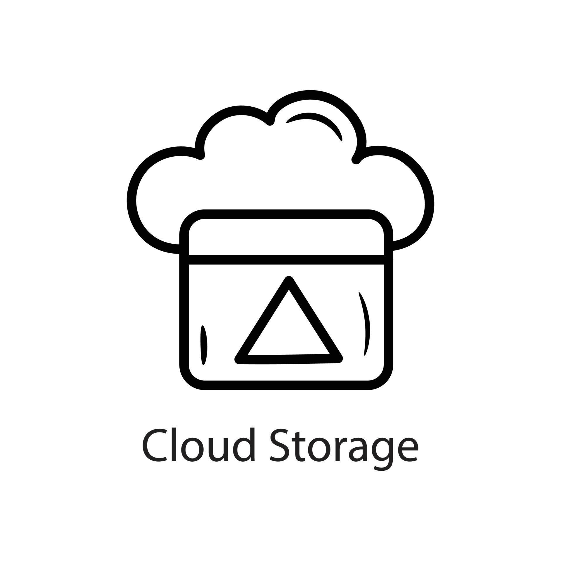 Cloud Storage Outline Icon Design illustration. Data Symbol on White background EPS 10 File ...