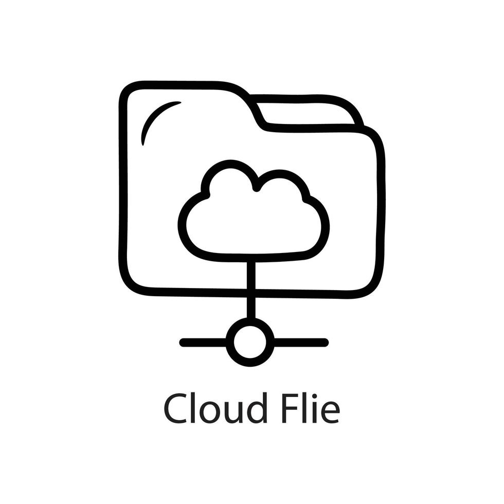 Cloud File Outline Icon Design Illustration Data Symbol On White Background Eps 10 File