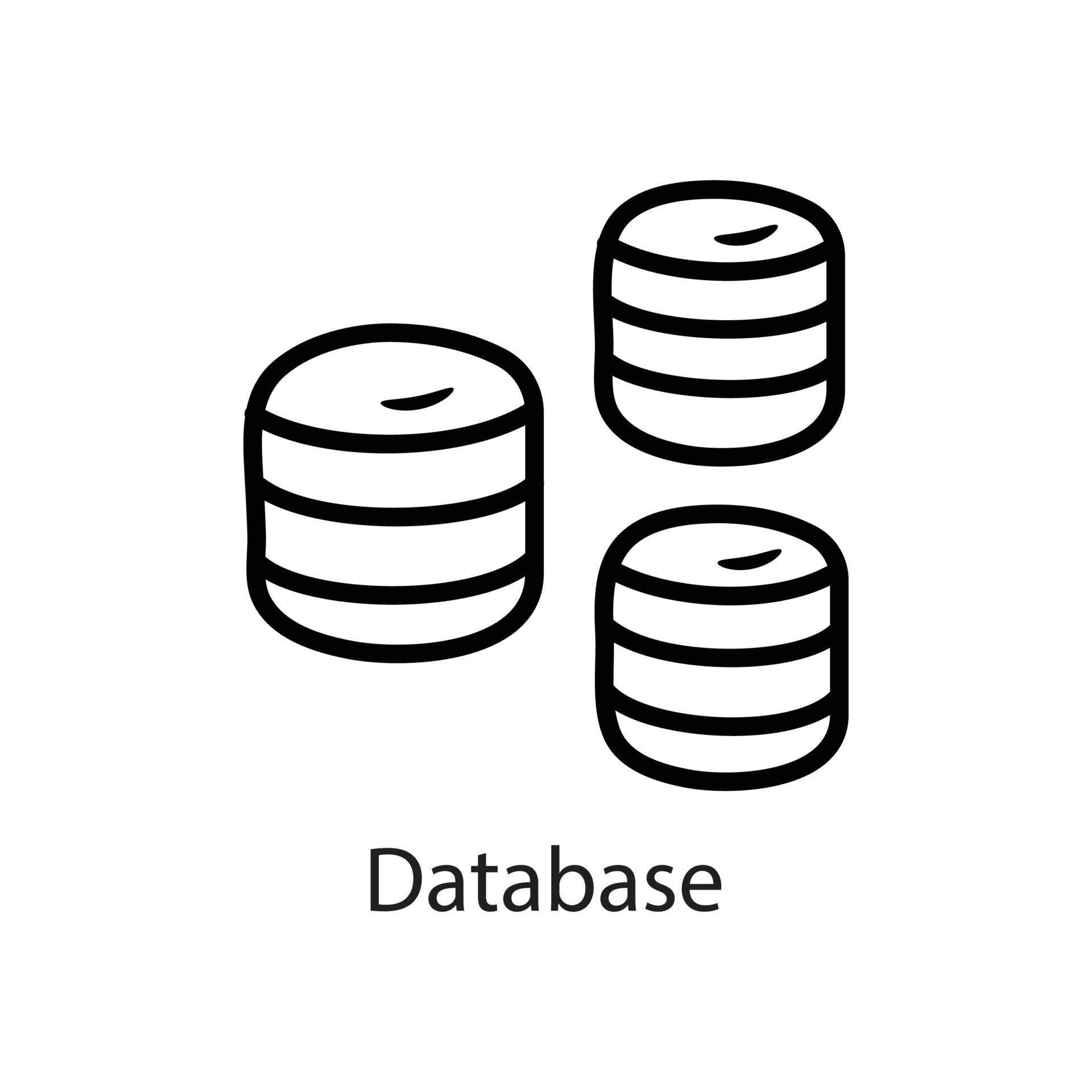 Database Outline Icon Design Illustration Data Symbol On White