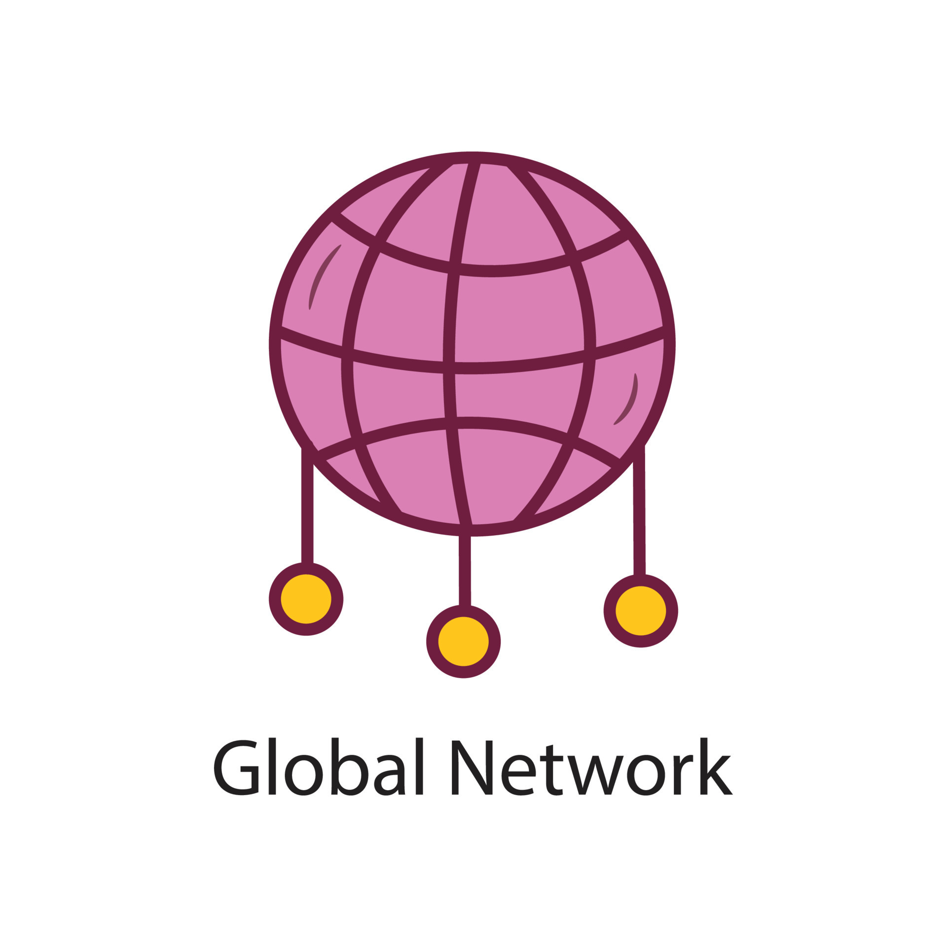 Global Network Filled Outline Icon Design Illustration Data Symbol On