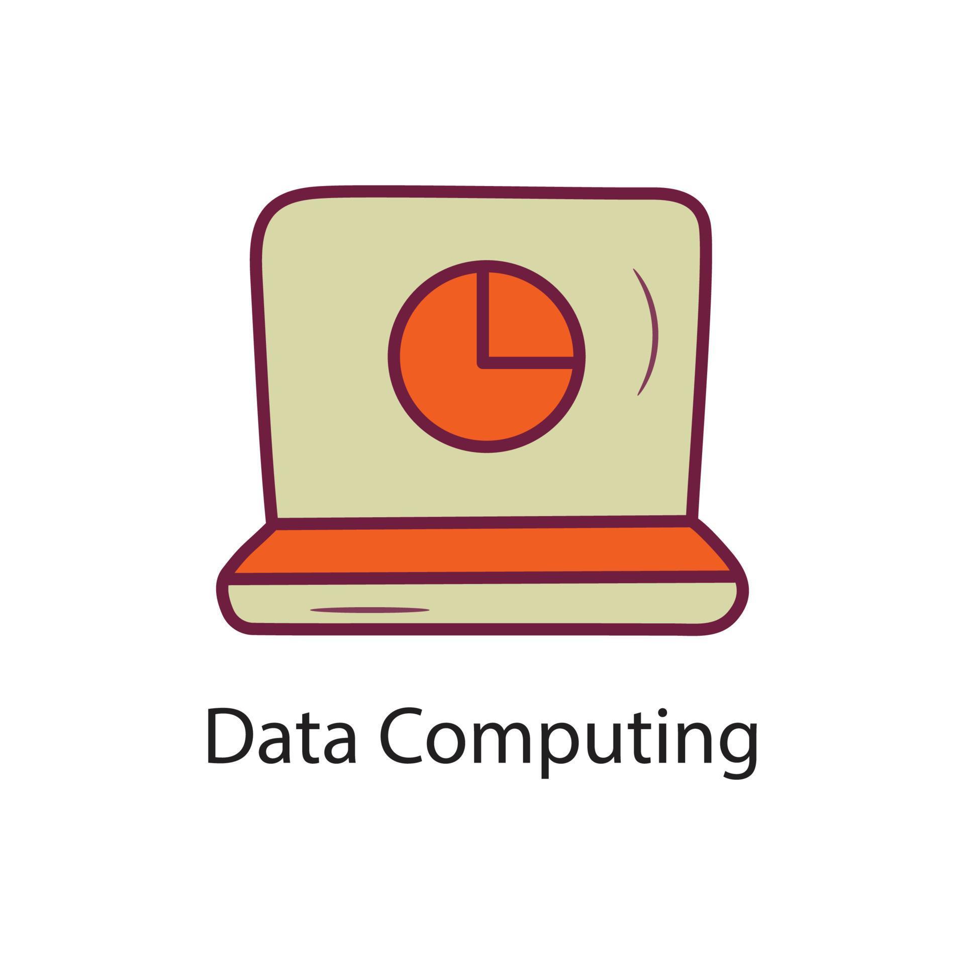 Data Computing Filled Outline Icon Design Illustration Data Symbol On White Background Eps 10