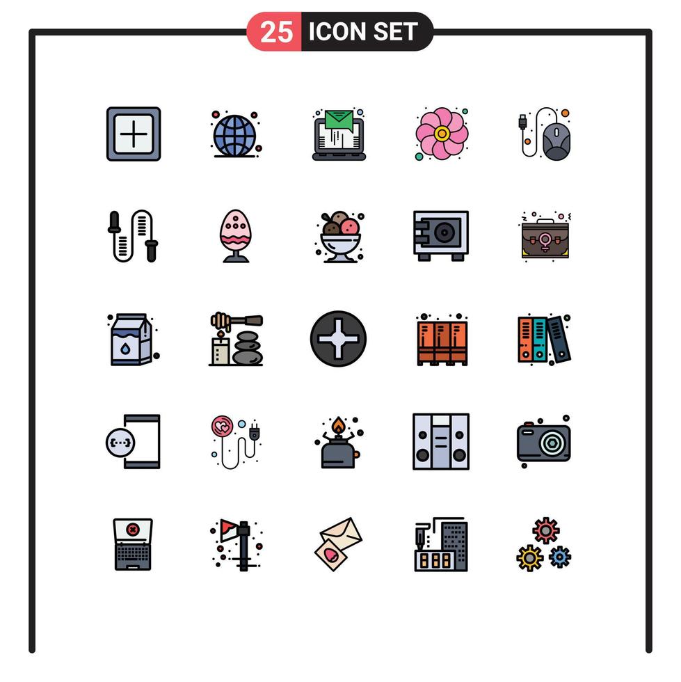 User Interface Pack Of 25 Basic Filled Line Flat Colors Of Computer Mardi Live Gras Sending
