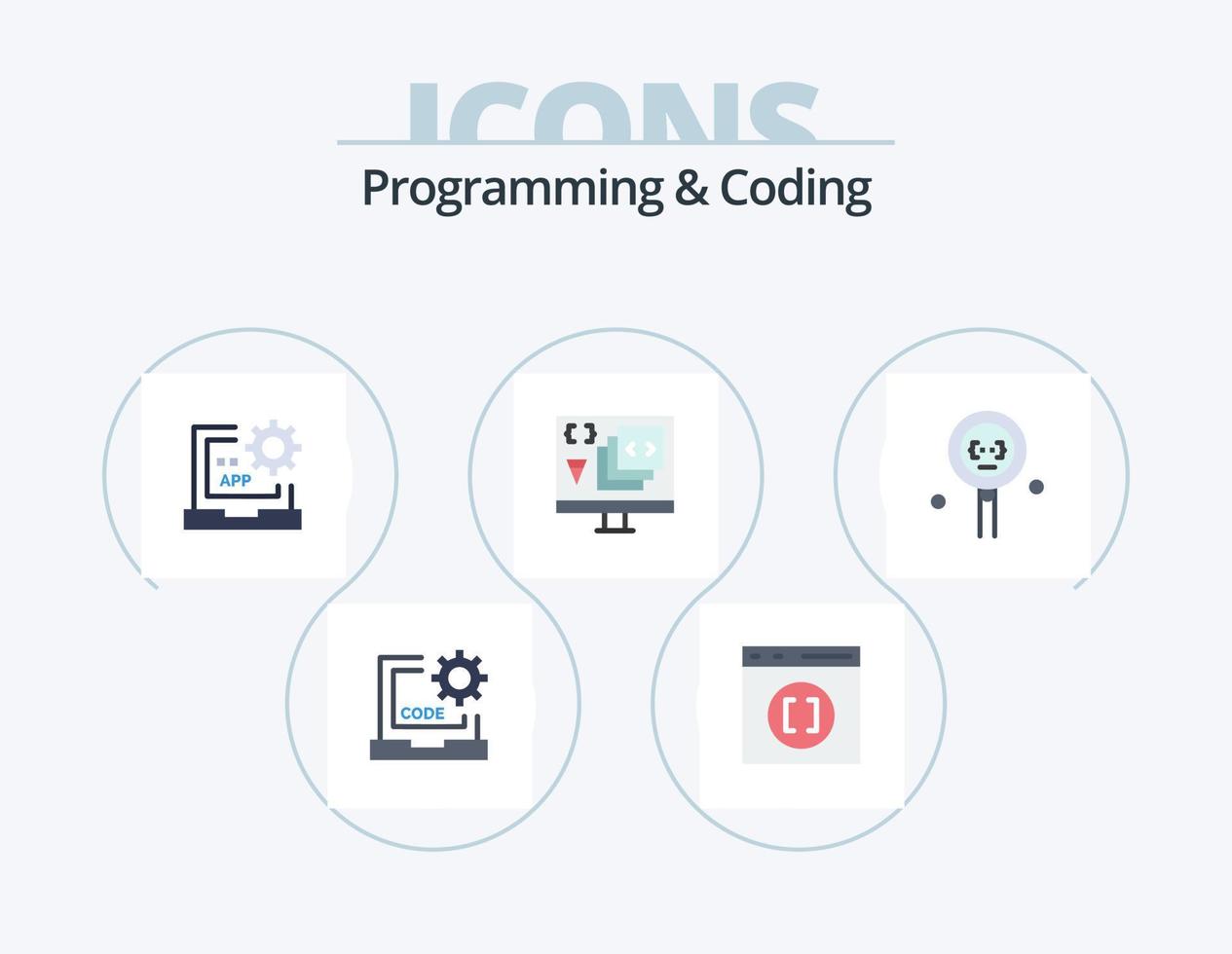 Programming And Coding Flat Icon Pack 5 Icon Design Development Coding Development