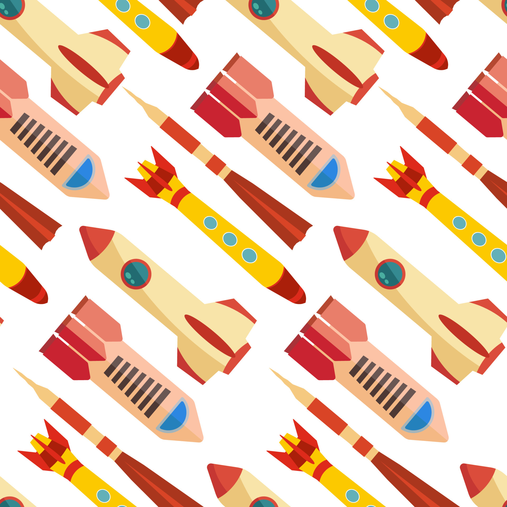 Seamless pattern with space rocket. Vector illustration. 17396545 ...
