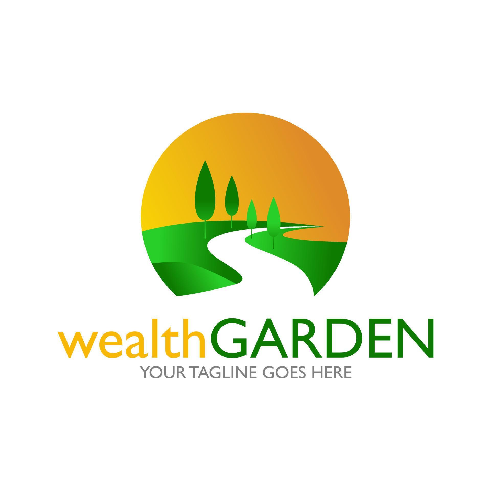 simple and unique road and surrounding scenery in circle block image graphic icon logo design ...