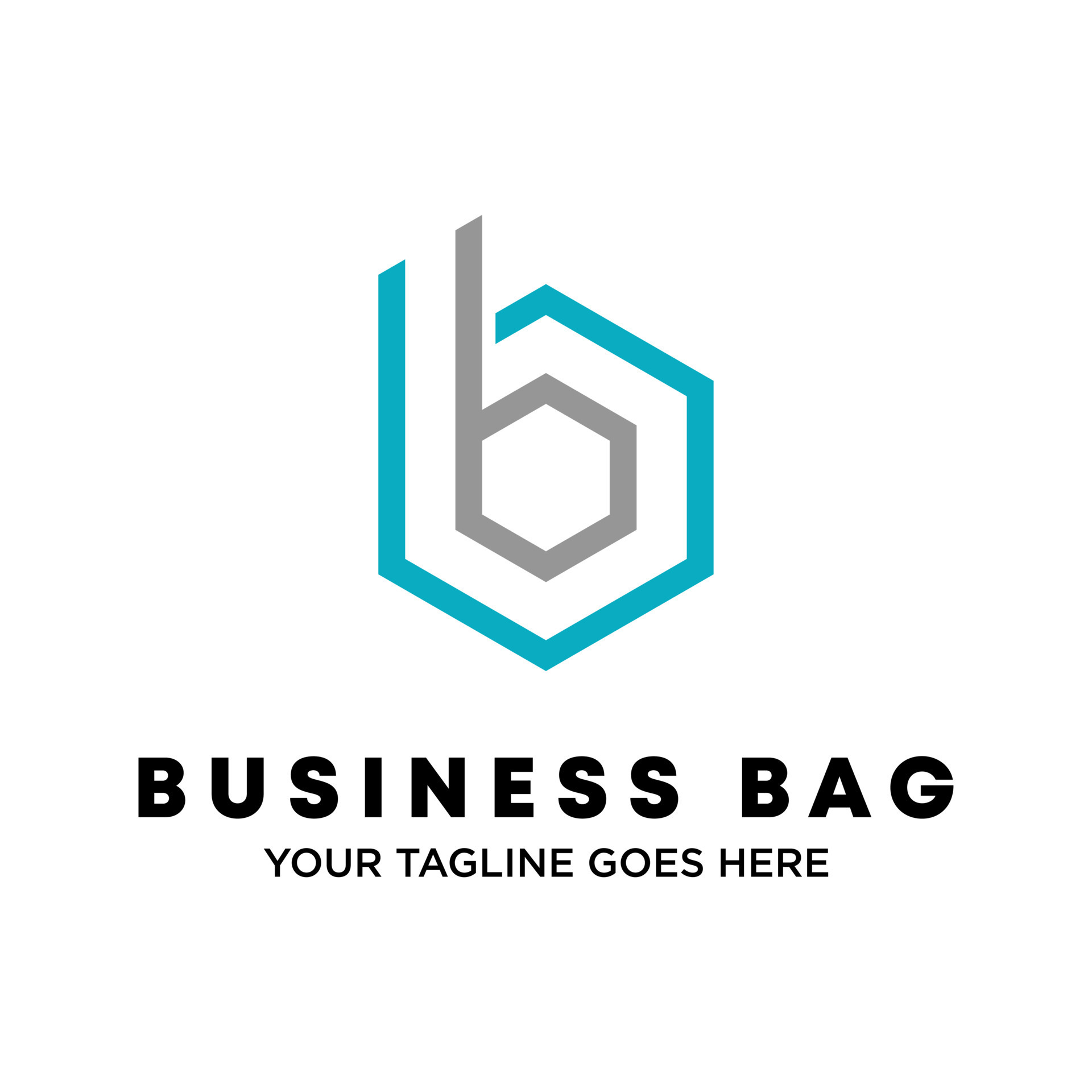 simple letter or word BB or Double B font in hexagon shape image ...