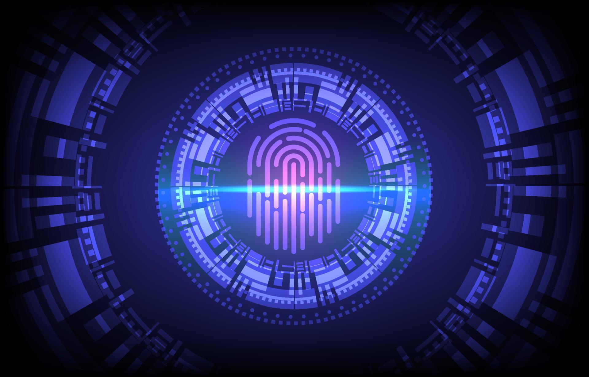 Fingerprint Scan Biometric Fingerprints Identification Security System Thumb Lines