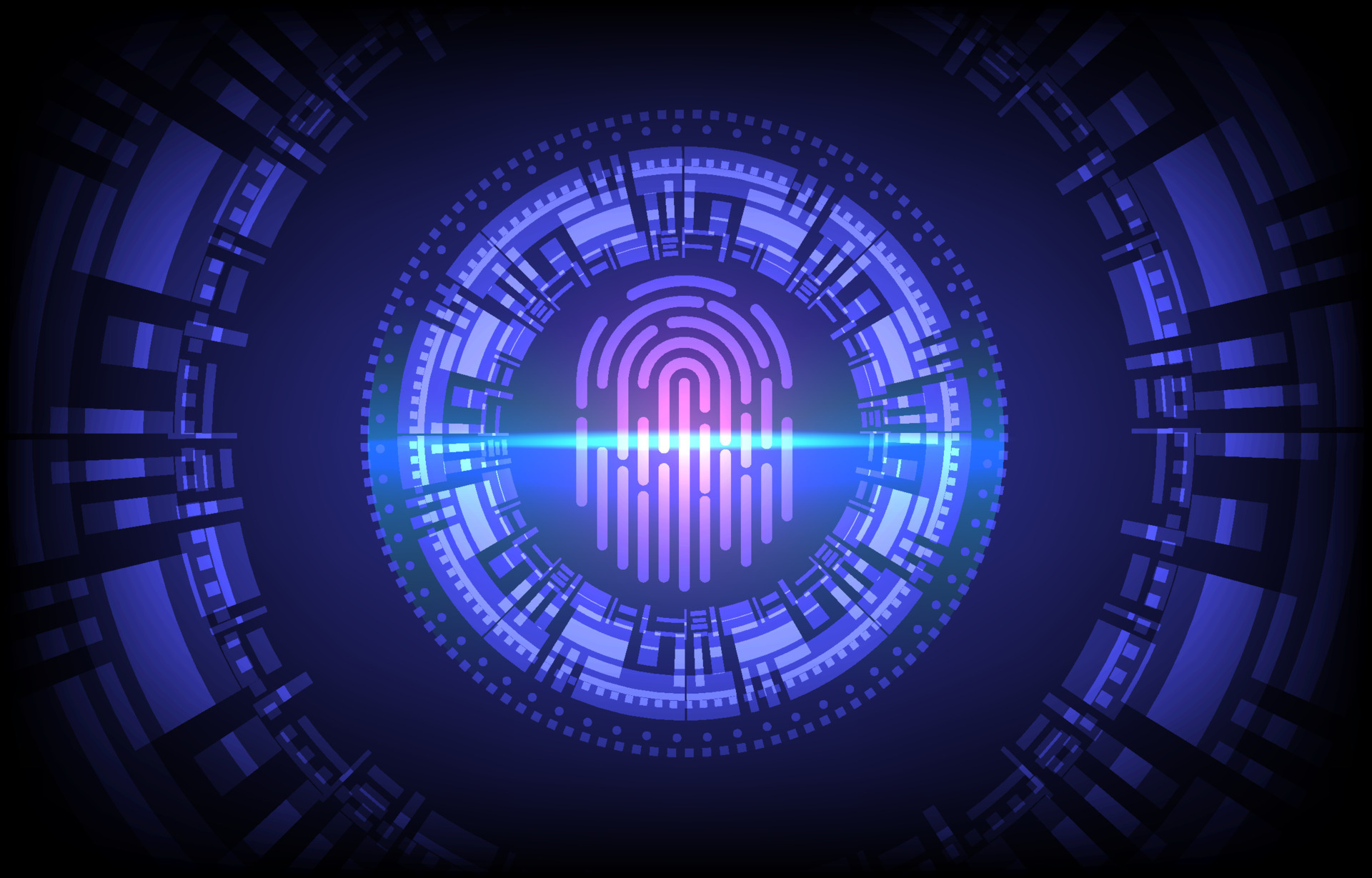 Fingerprint Scan Biometric Fingerprints Identification Security System Thumb Lines