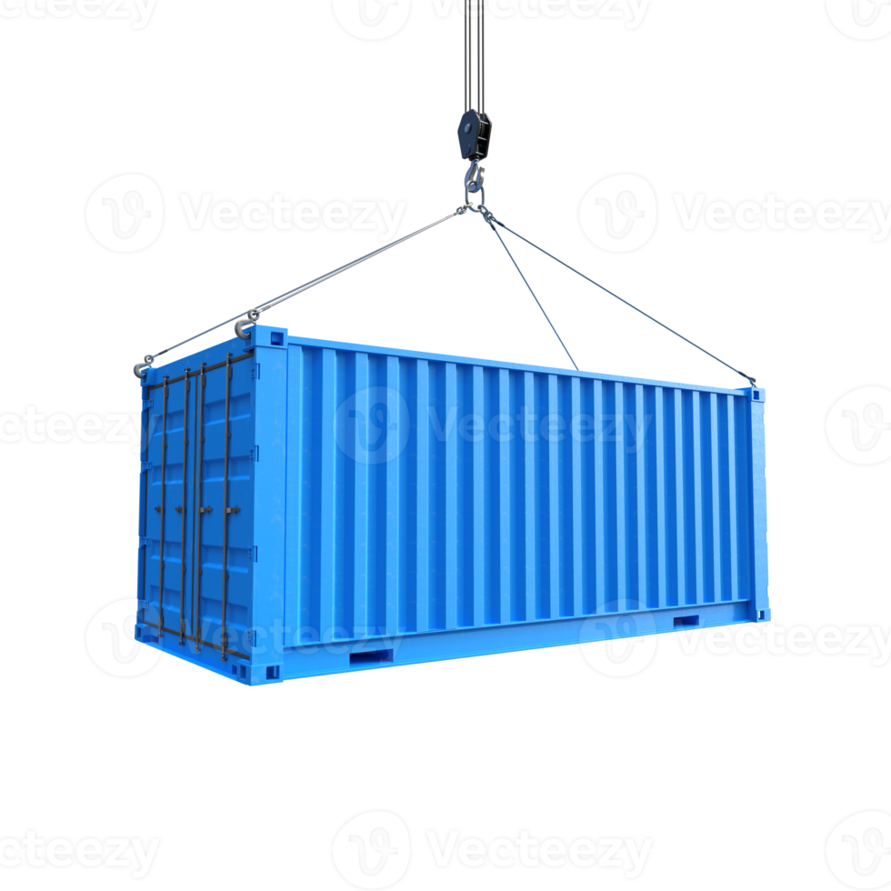 Blue cargo container 17398595 PNG